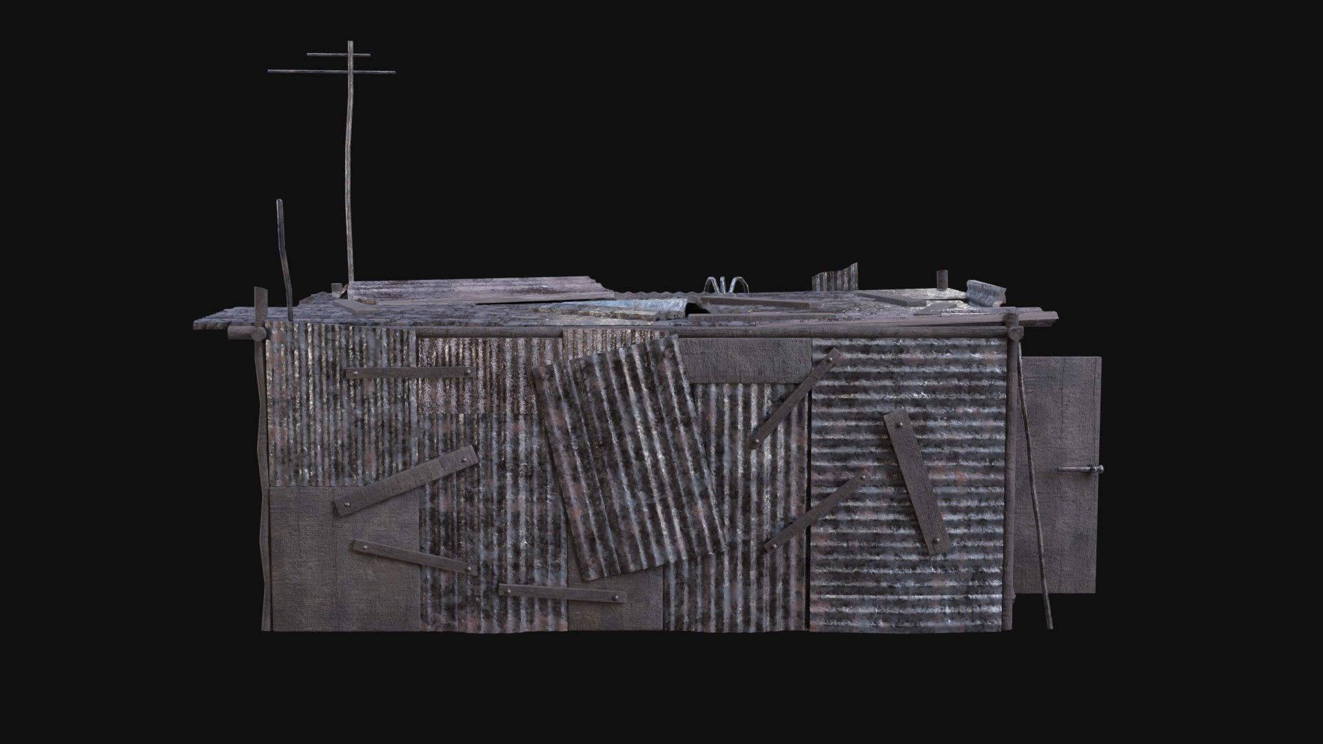 3D model SHELTER POST APO HOUSE HUT IMPROVISED PLATE DEBRIS SURVIVAL ...