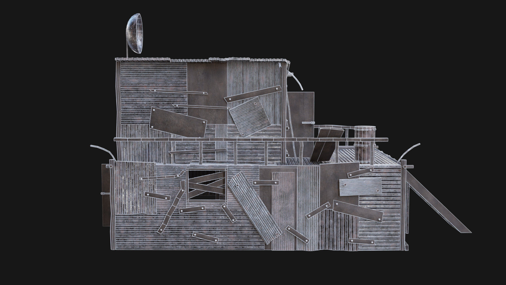 3D model SHELTER POST APO HOUSE HUT IMPROVISED PLATE DEBRIS SURVIVAL ...