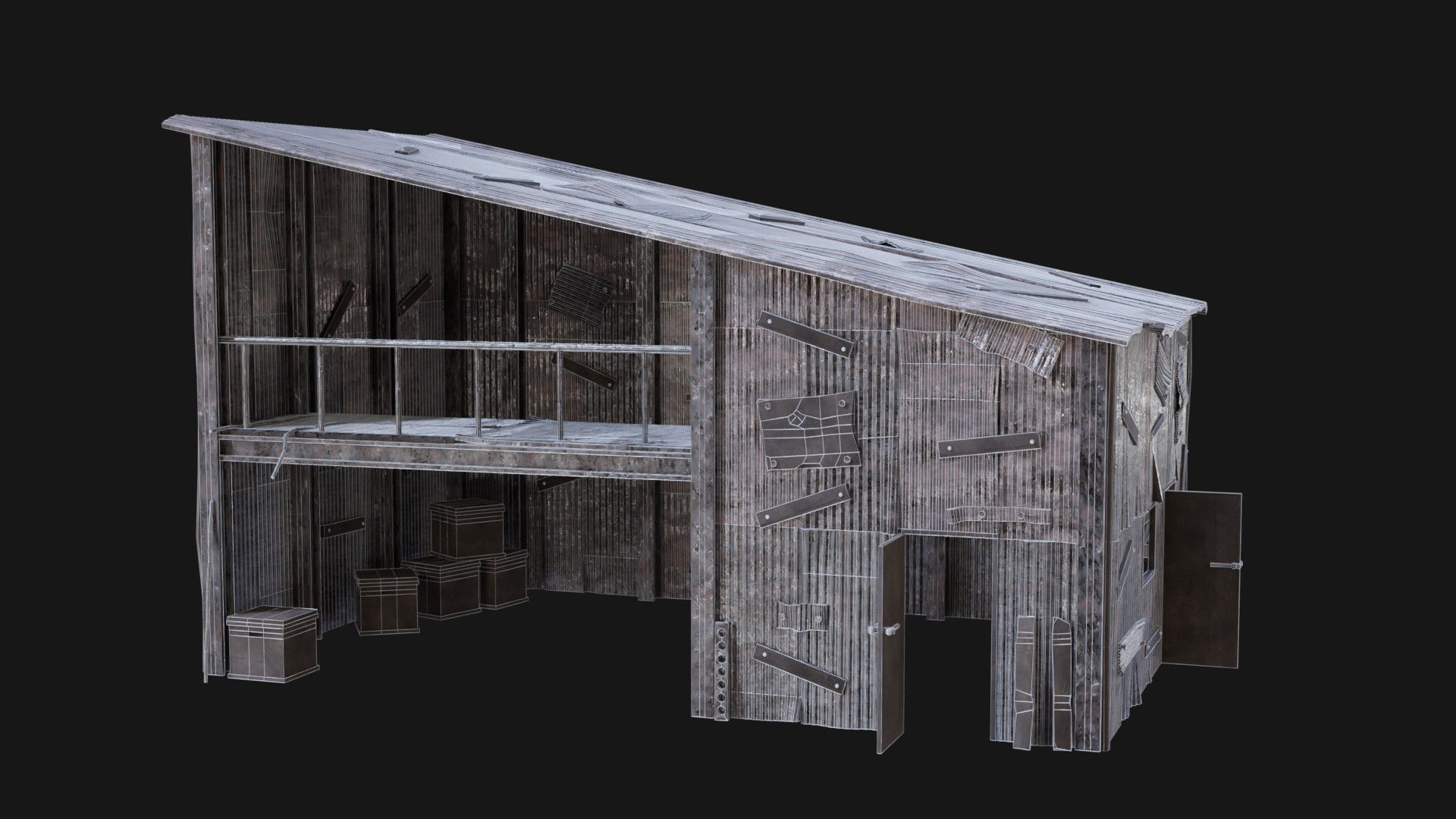 3D model SHELTER POST APO HOUSE HUT IMPROVISED PLATE DEBRIS SURVIVAL ...