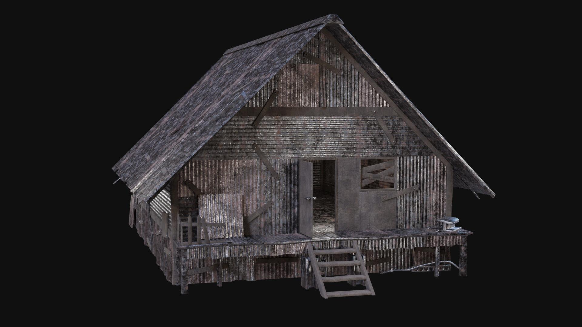 3D model SHELTER POST APO HOUSE HUT IMPROVISED PLATE DEBRIS SURVIVAL ...
