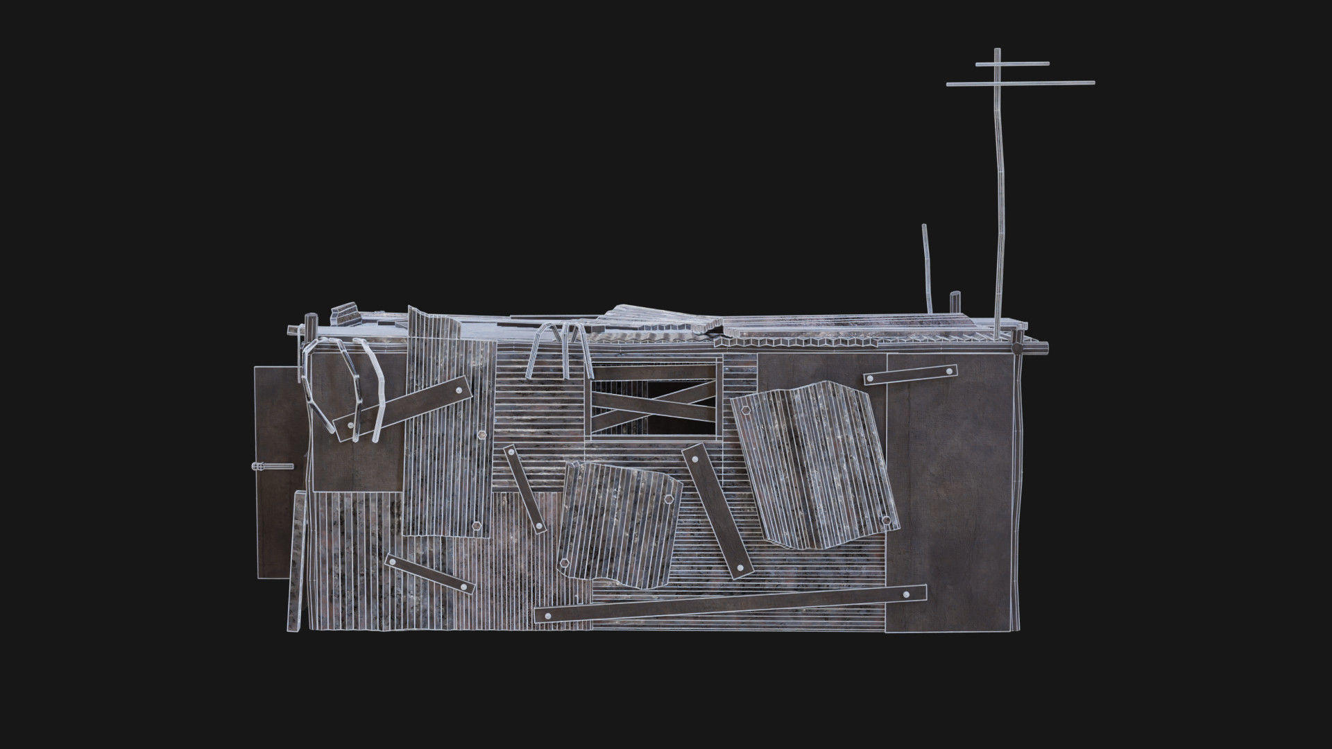 3D model SHELTER POST APO HOUSE HUT IMPROVISED PLATE DEBRIS SURVIVAL ...