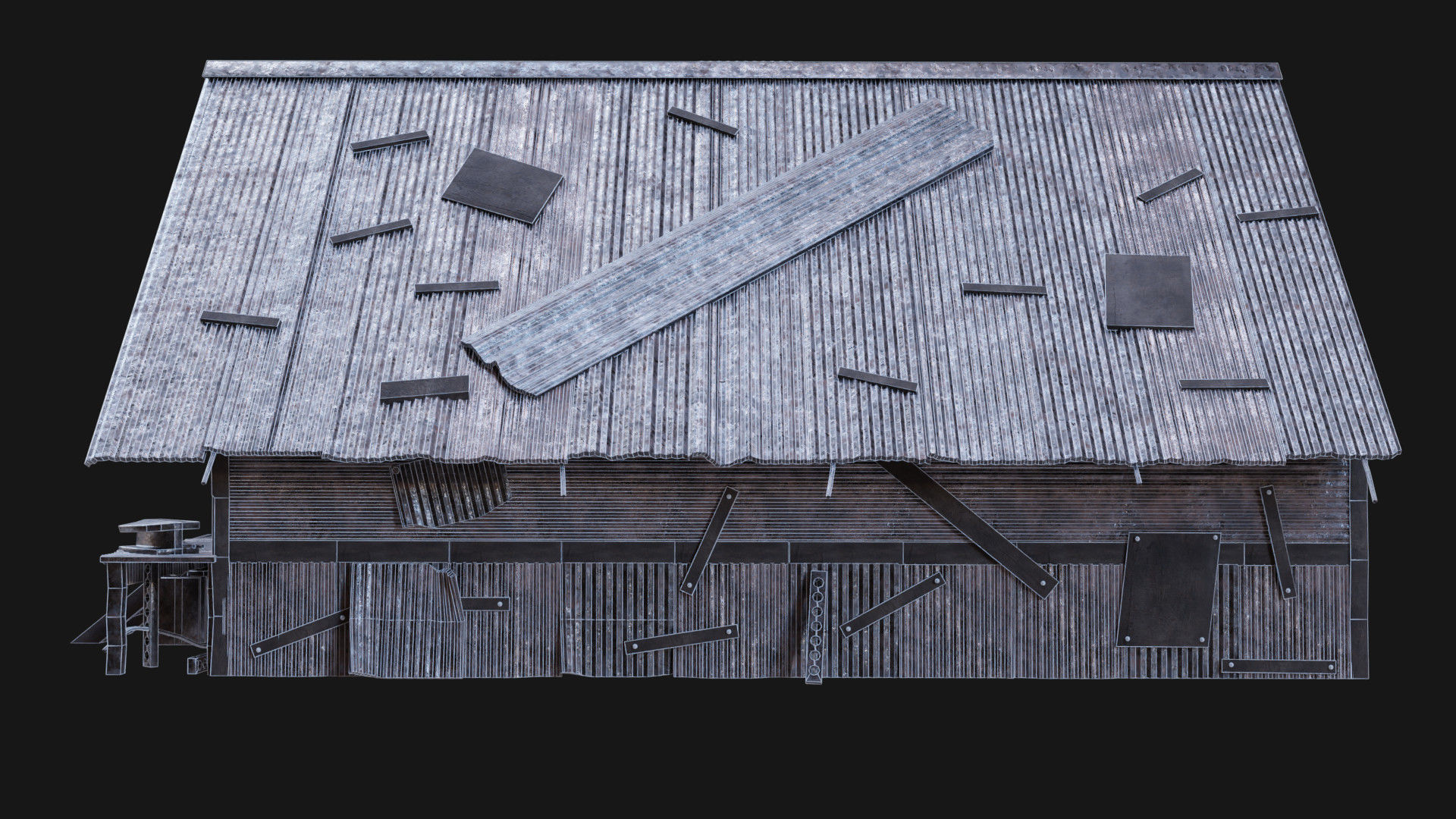 3D model SHELTER POST APO HOUSE HUT IMPROVISED PLATE DEBRIS SURVIVAL ...