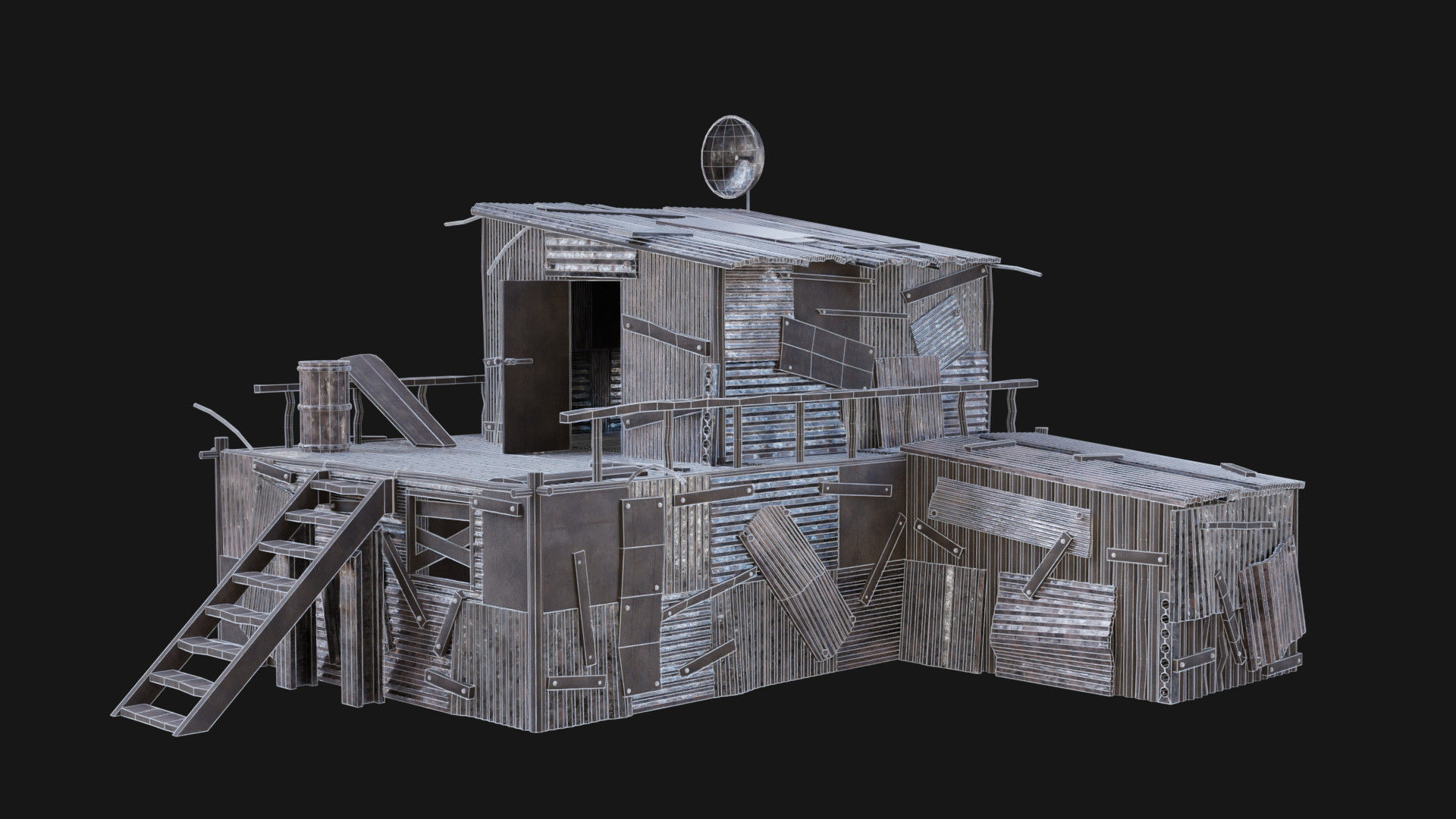 3D model SHELTER POST APO HOUSE HUT IMPROVISED PLATE DEBRIS SURVIVAL ...