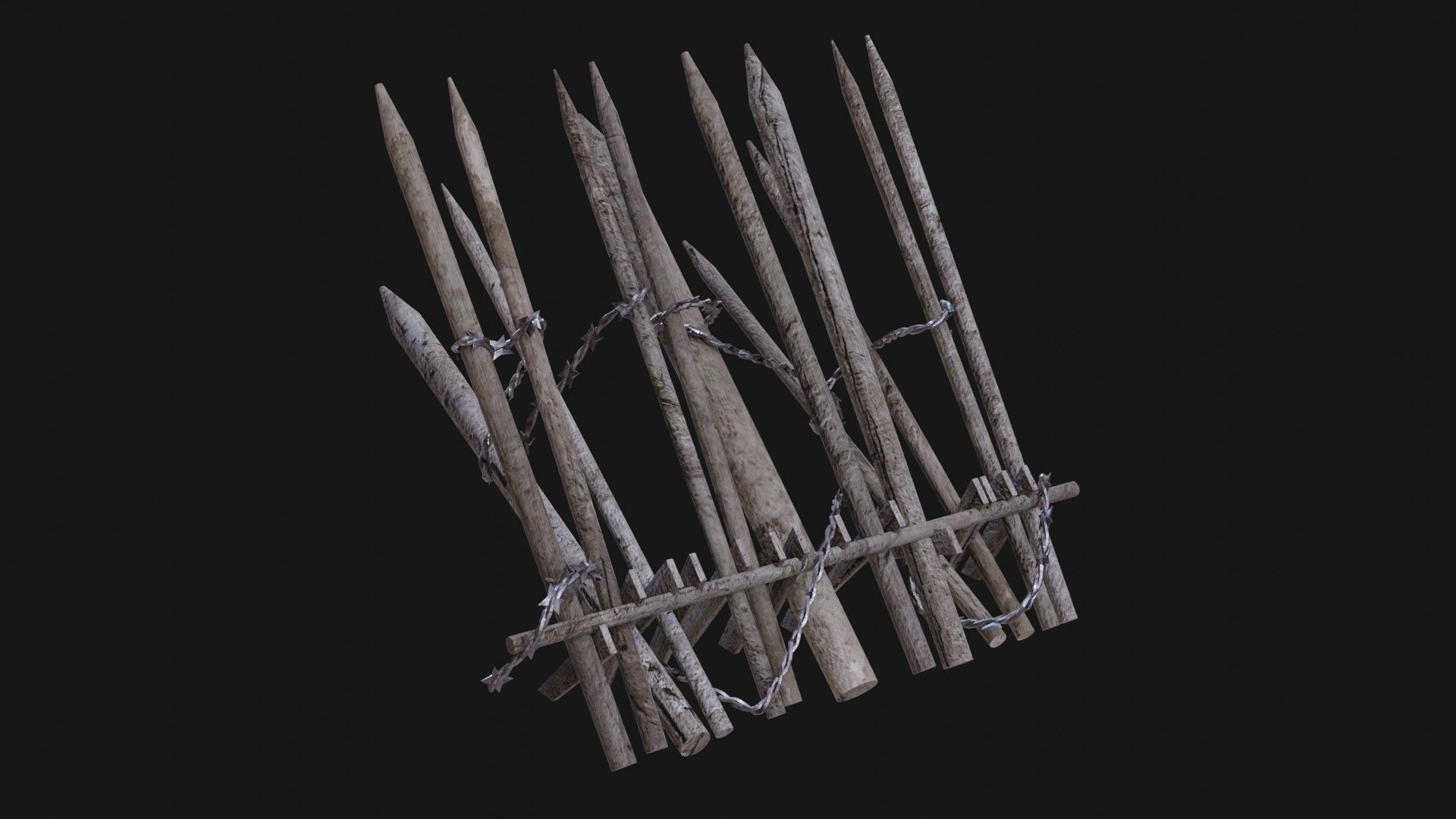 3D model PALISADE POSTAPO WALL BARRIER FENCE FORT SURVIVAL ZOMBIE PACK ...