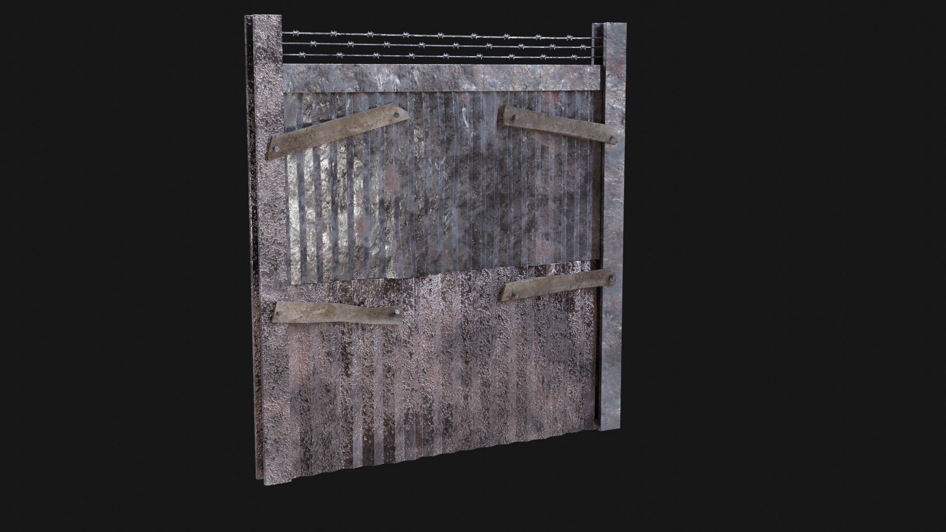 3D model PALISADE POSTAPO WALL BARRIER FENCE FORT SURVIVAL ZOMBIE PACK ...