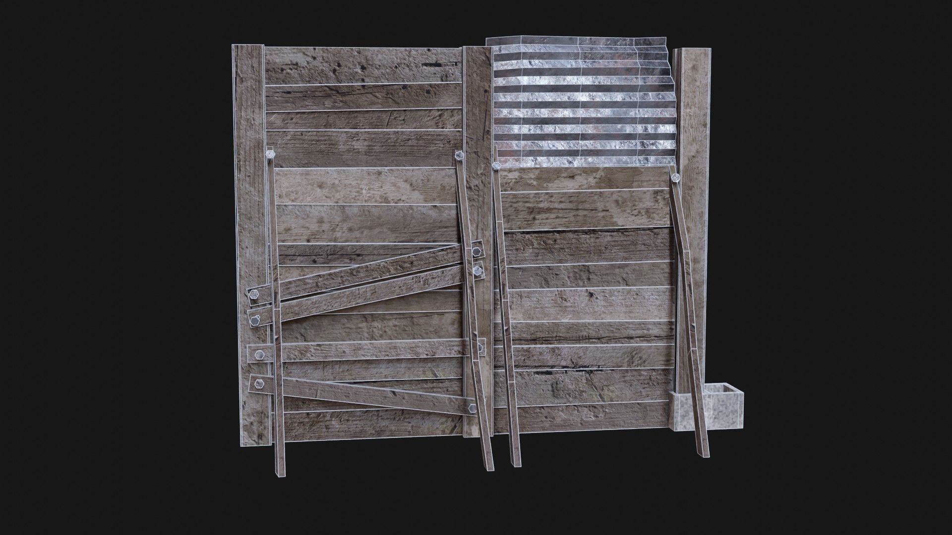 3D model PALISADE POSTAPO WALL BARRIER FENCE FORT SURVIVAL ZOMBIE PACK ...