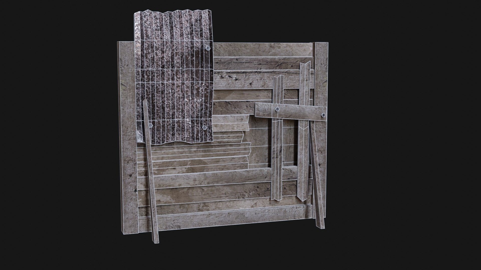 3D model PALISADE POSTAPO WALL BARRIER FENCE FORT SURVIVAL ZOMBIE PACK ...