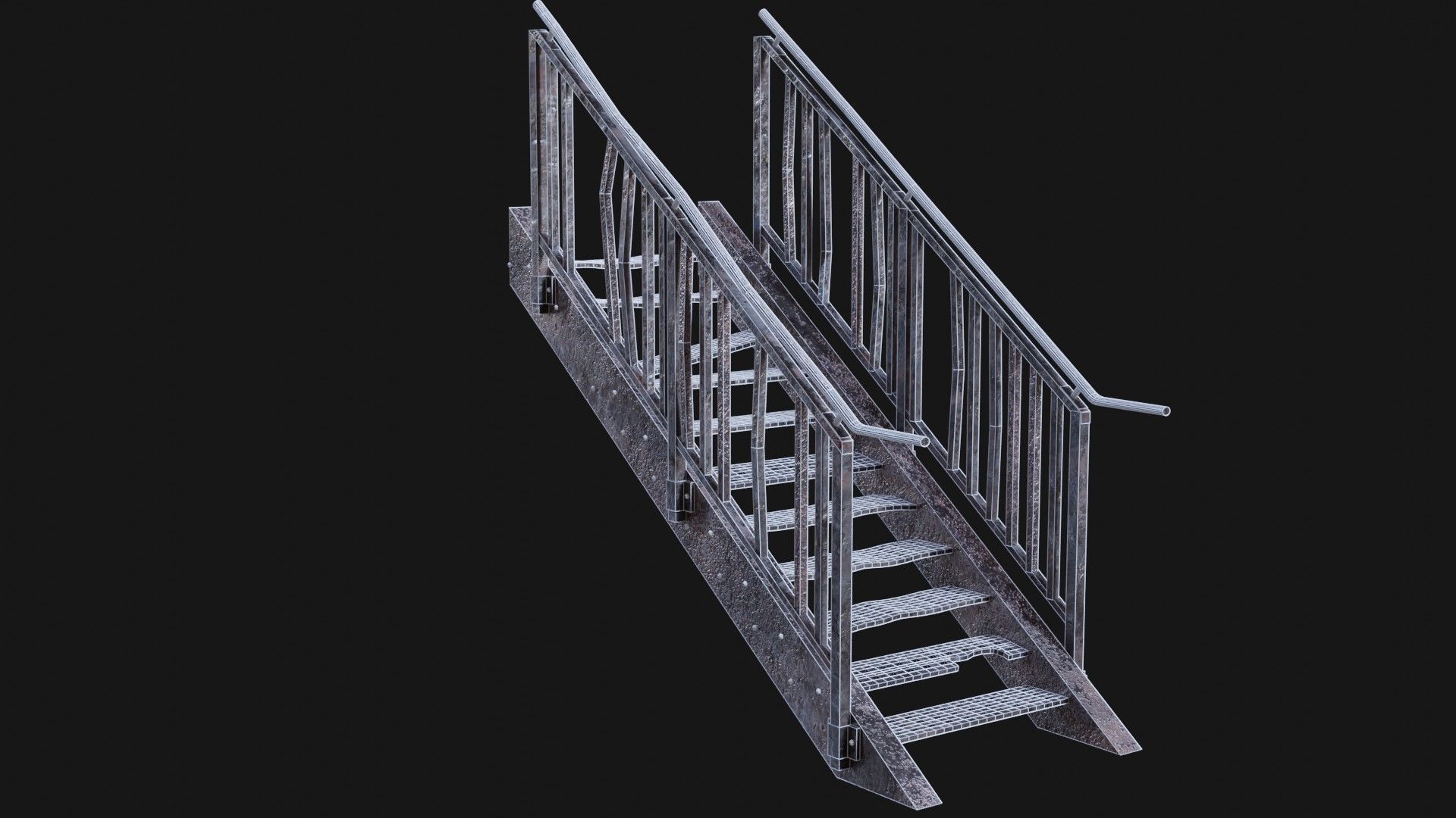 3D model POST APO STAIRS IMPROVISED STAIRCASE COLLECTION PACK AAA VR ...