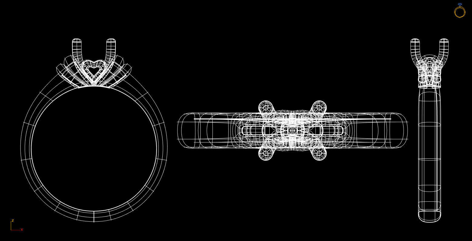 Round Engagement ring 3D Model 3D Print Model 3D model 3D printable ...
