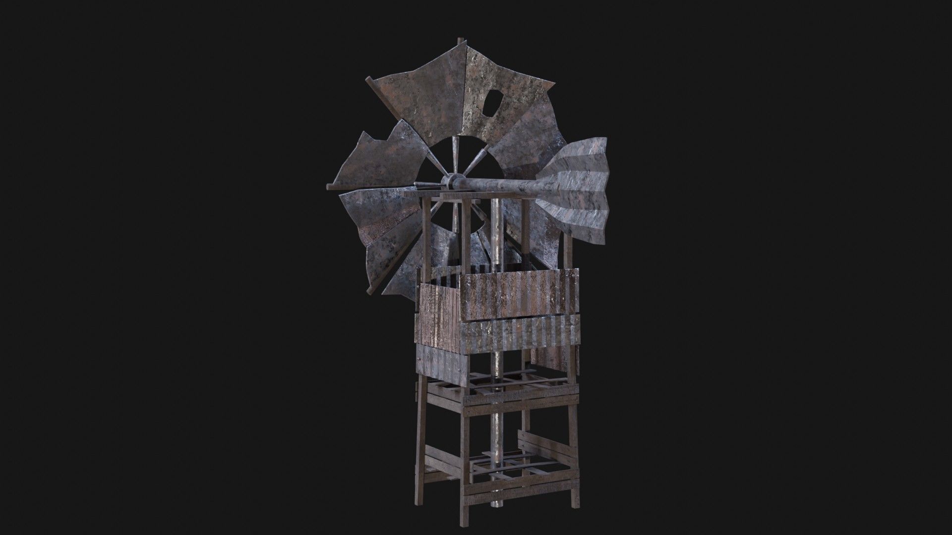 3D model POST APO IMPROVISED WINDMILL WIND TURBINE GENERATOR SURVIVAL ...