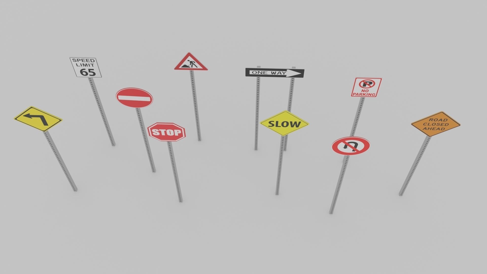 Basic road sign pack free 3D model | CGTrader