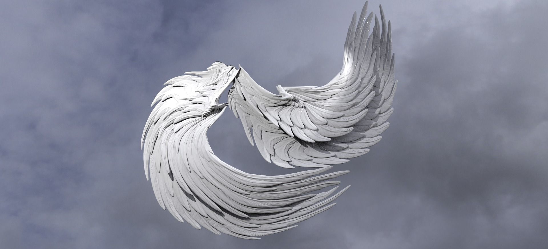Spiral Curved Wings 3D model | CGTrader