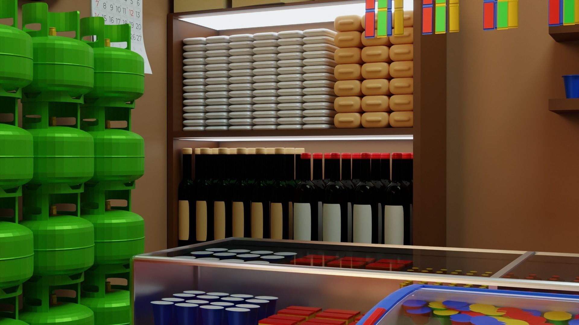 3D model Toko Kelontong or Indonesian Grocery Store Lowpoly Isometric ...