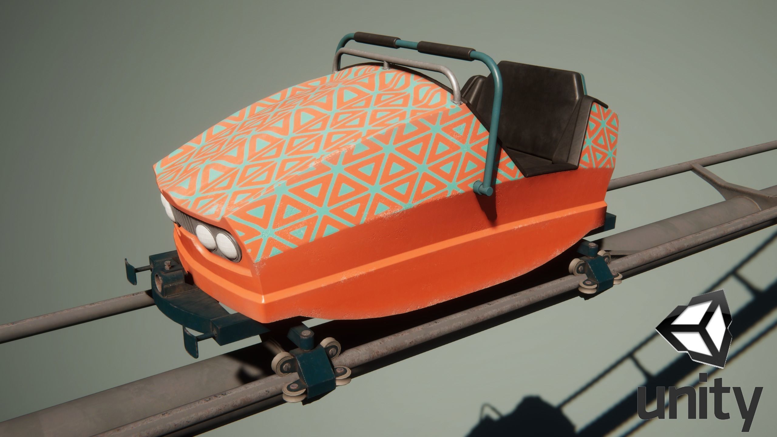 3D model Roller Coaster Cart 02 PBR Game Ready VR / AR / low-poly ...