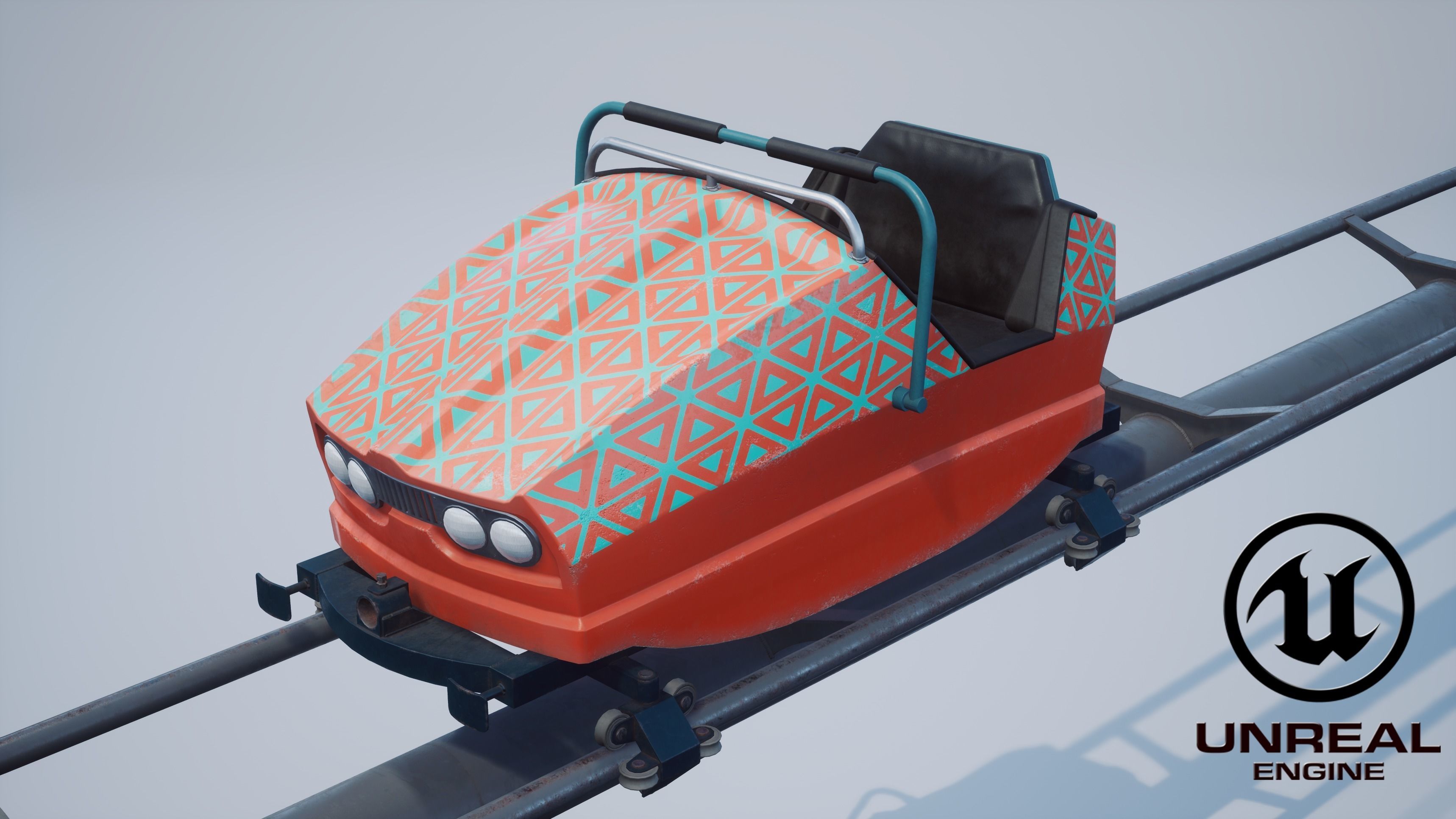 3D model Roller Coaster Cart 02 PBR Game Ready VR / AR / low-poly ...
