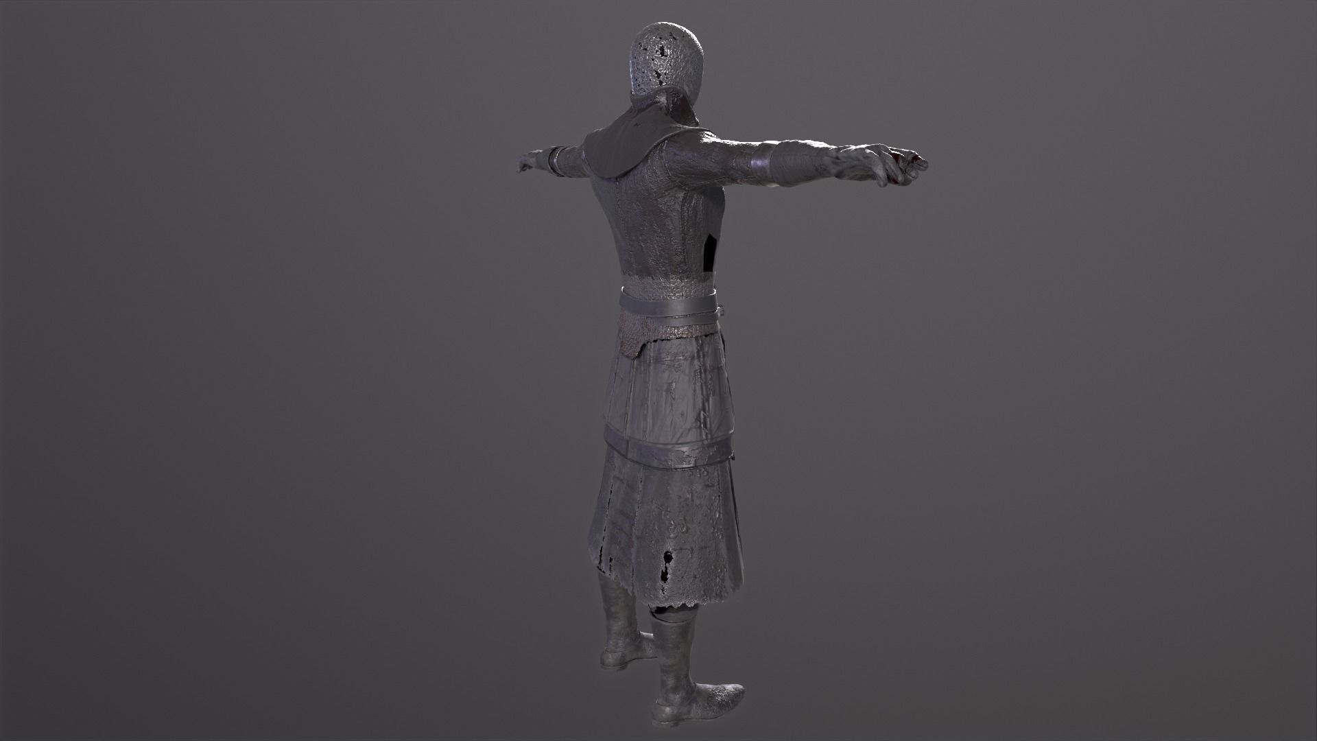 3D model dark fantasy medieval soldier knight armor VR / AR / low-poly ...