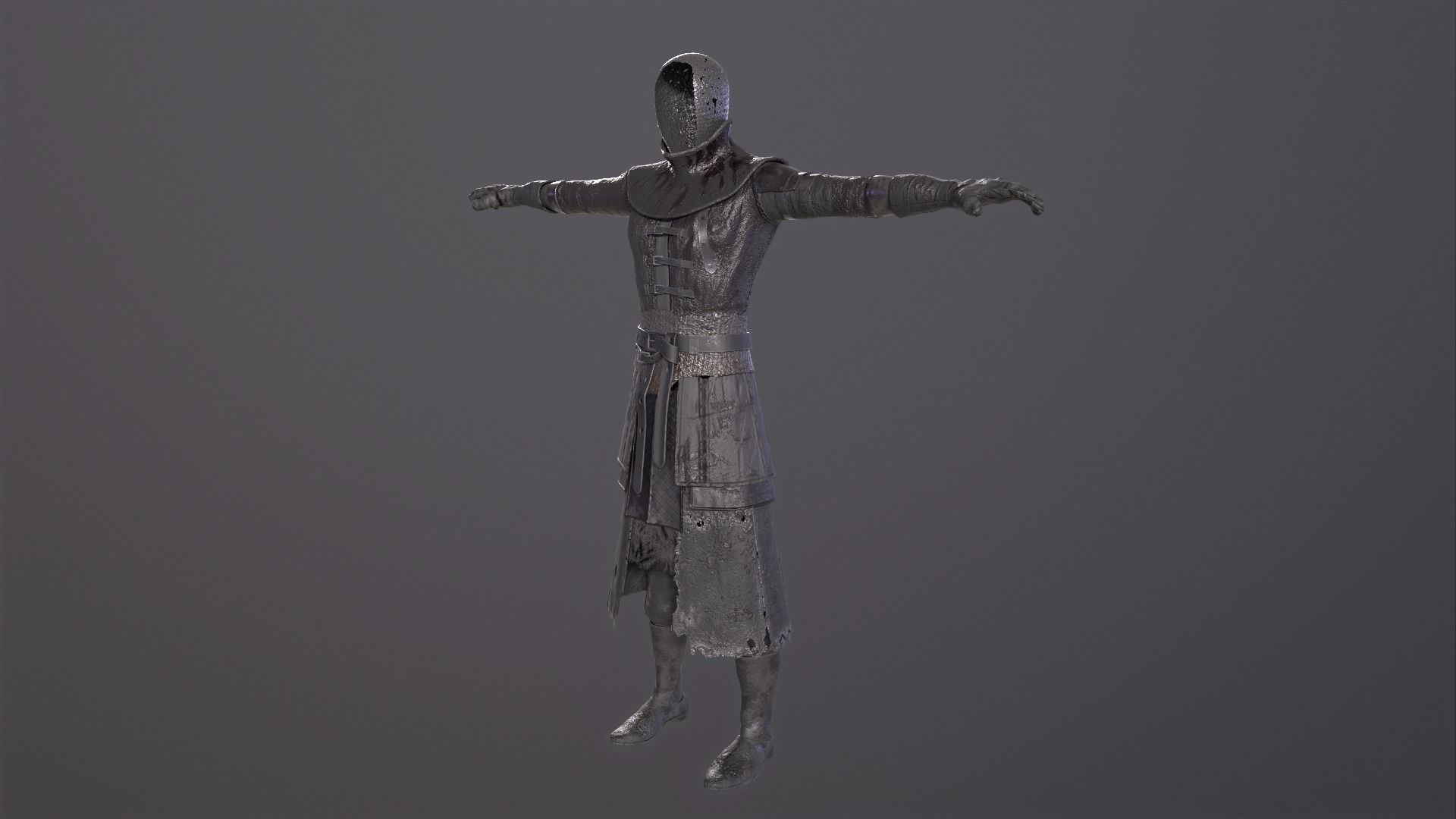3D model dark fantasy medieval soldier knight armor VR / AR / low-poly ...