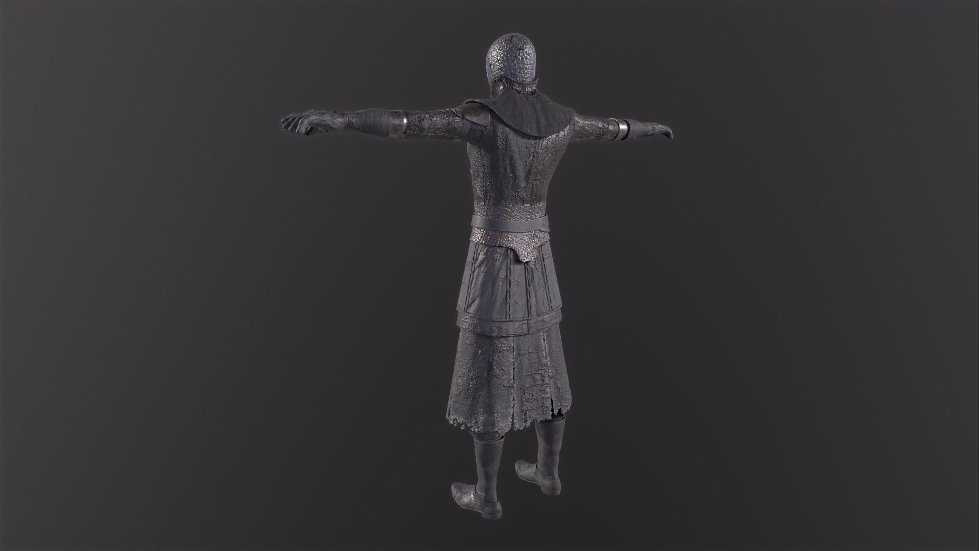 3D model dark fantasy medieval soldier knight armor VR / AR / low-poly ...