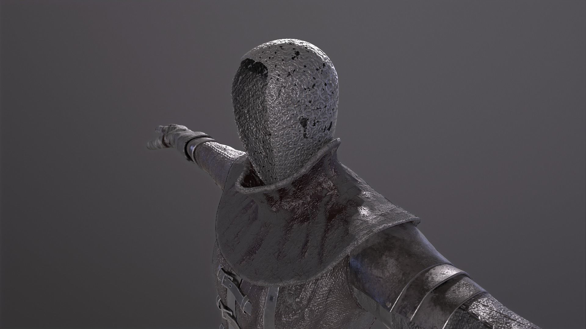 3D model dark fantasy medieval soldier knight armor VR / AR / low-poly ...