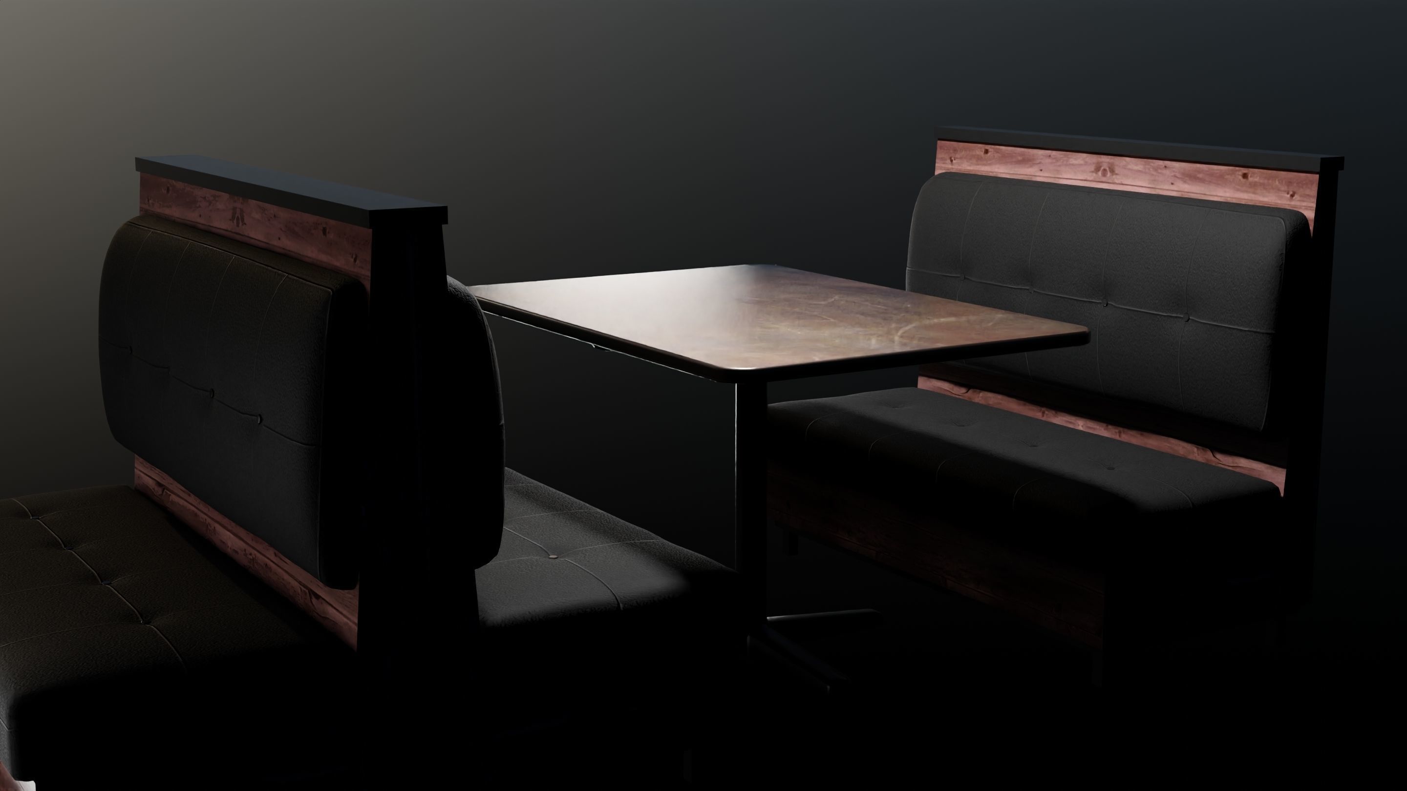 3D model Rustic Restaurant Booth - with LODs for Game Engines VR / AR ...