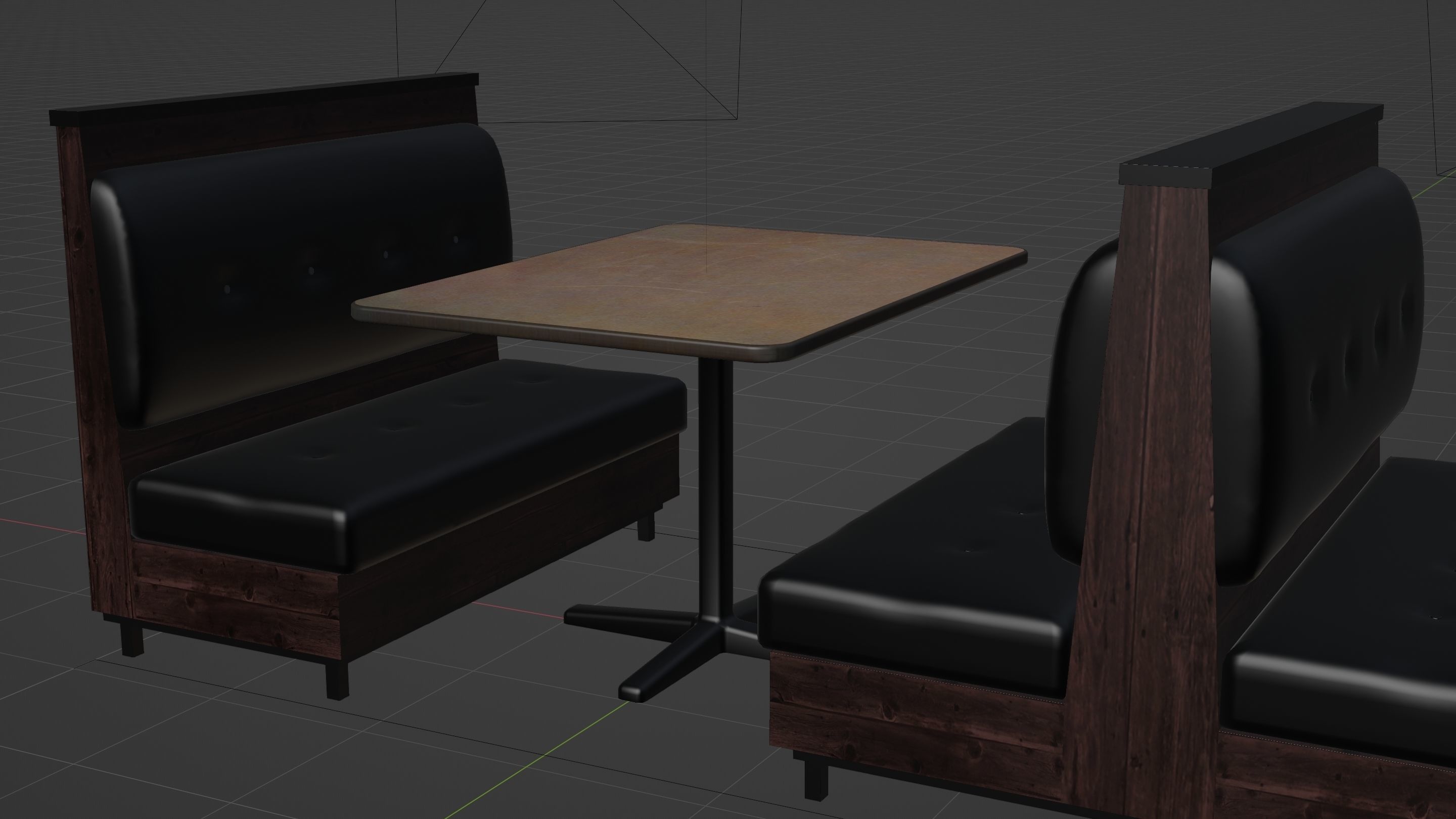 3D model Rustic Restaurant Booth - with LODs for Game Engines VR / AR ...