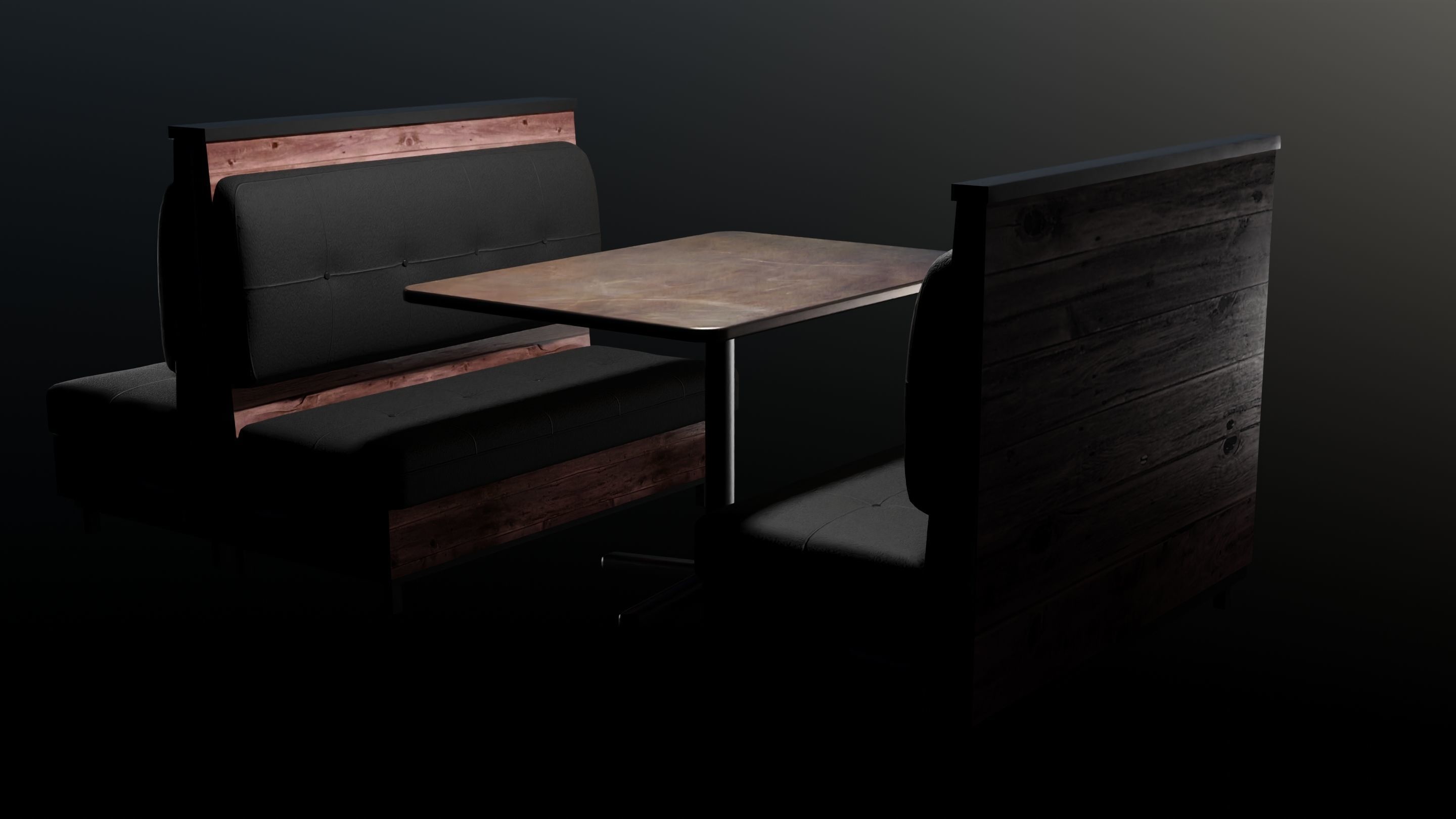 3D model Rustic Restaurant Booth - with LODs for Game Engines VR / AR ...