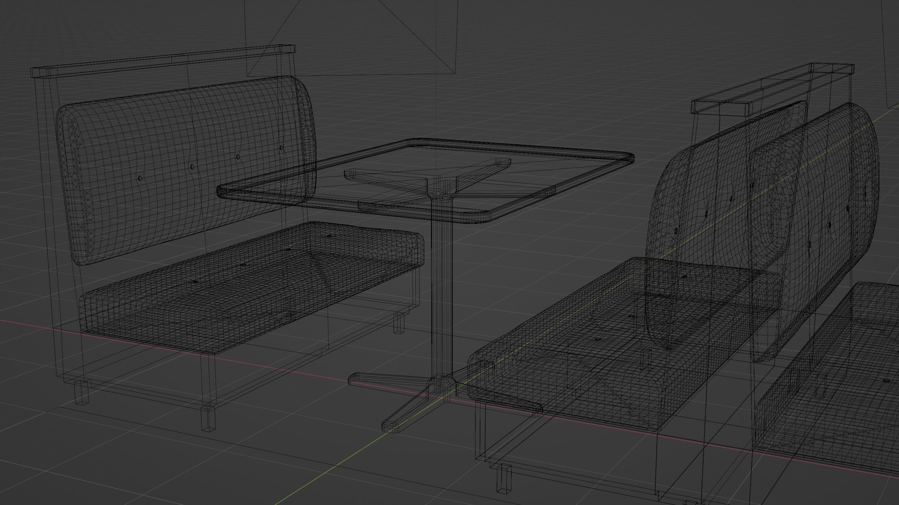 3D model Rustic Restaurant Booth - with LODs for Game Engines VR / AR ...