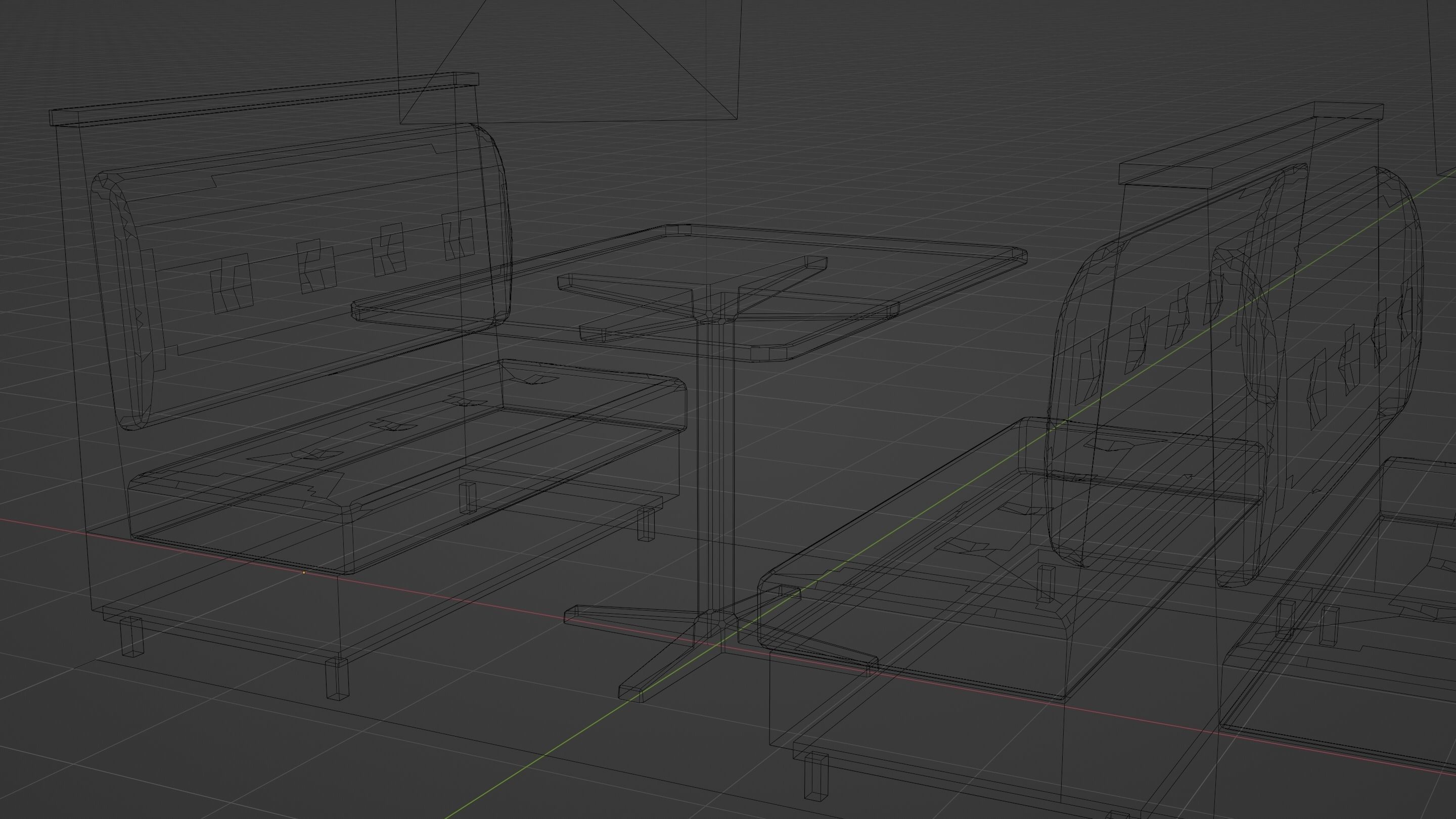 3D model Rustic Restaurant Booth - with LODs for Game Engines VR / AR ...