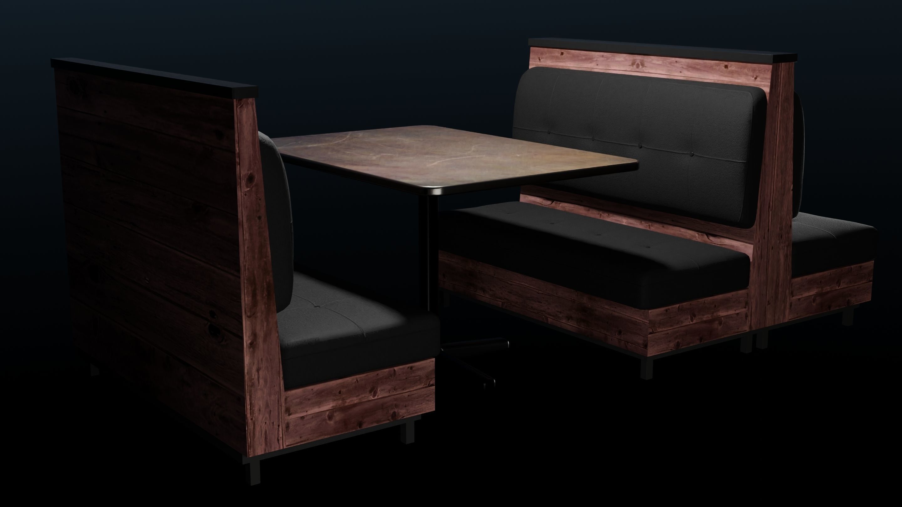 3D model Rustic Restaurant Booth - with LODs for Game Engines VR / AR ...