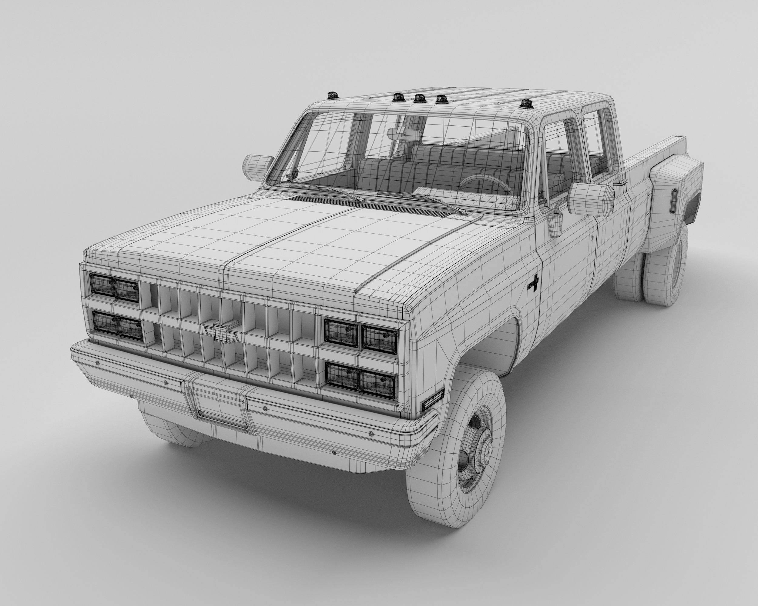 Chevrolet K30 Crew Cab Dually 1989 3D model | CGTrader