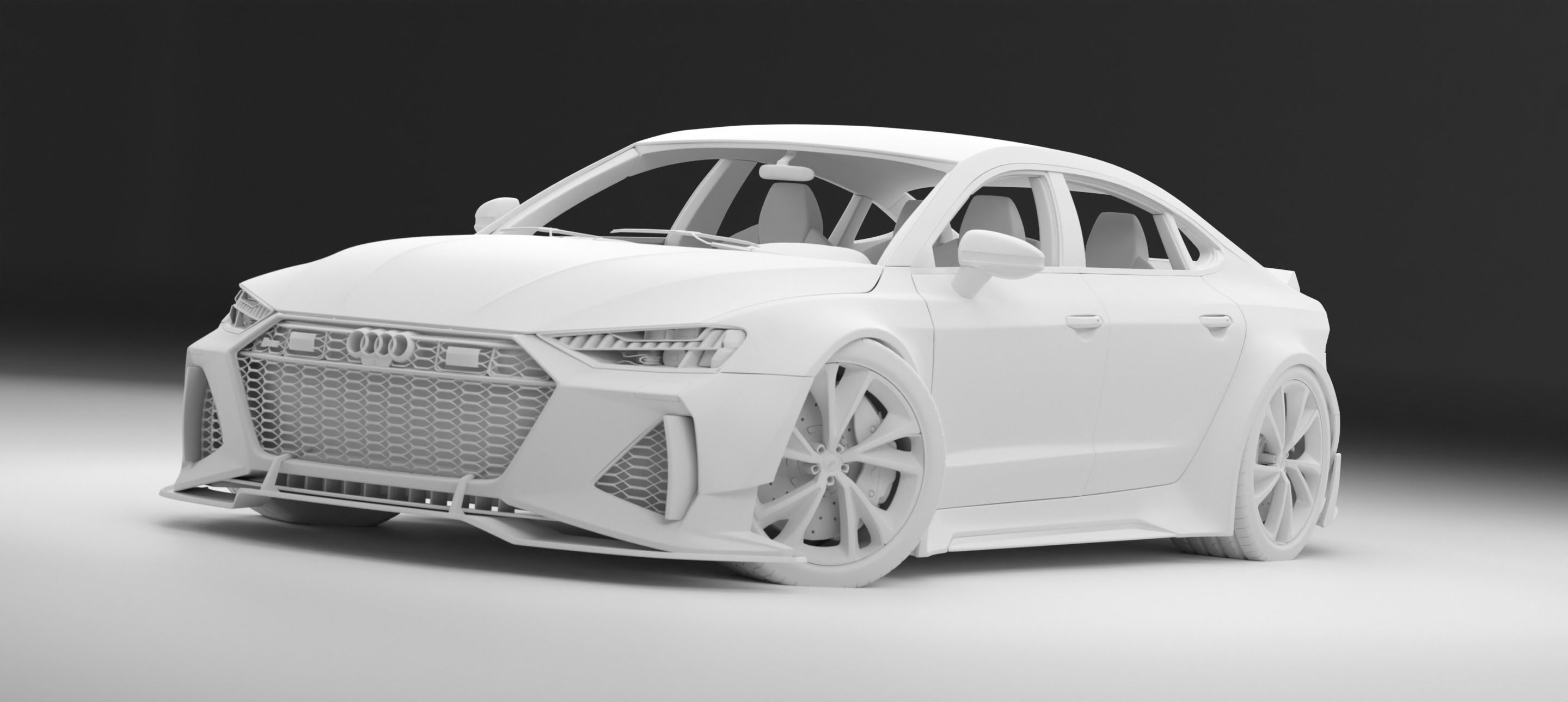 High Poly Widebody Audi RS7 3D model | CGTrader