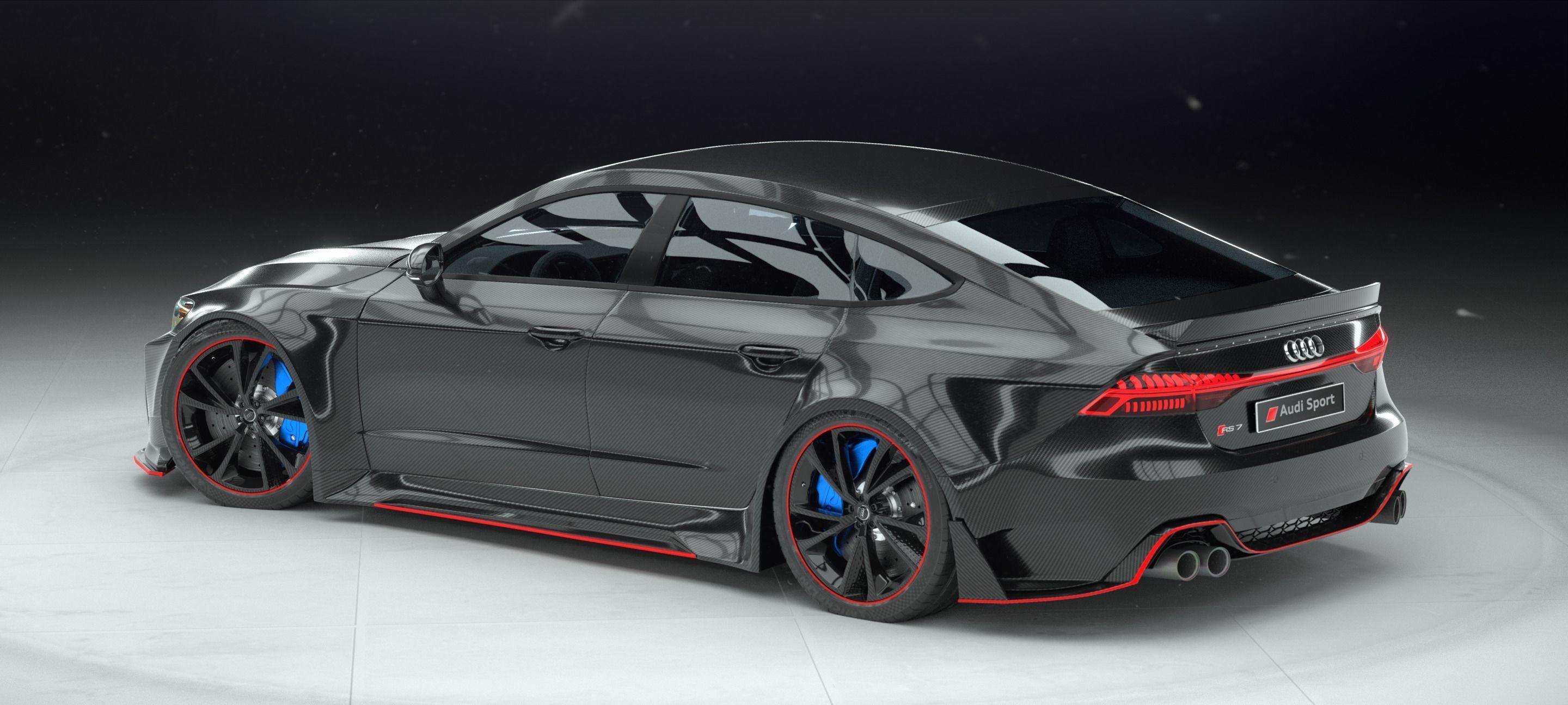 High Poly Widebody Audi RS7 3D model | CGTrader