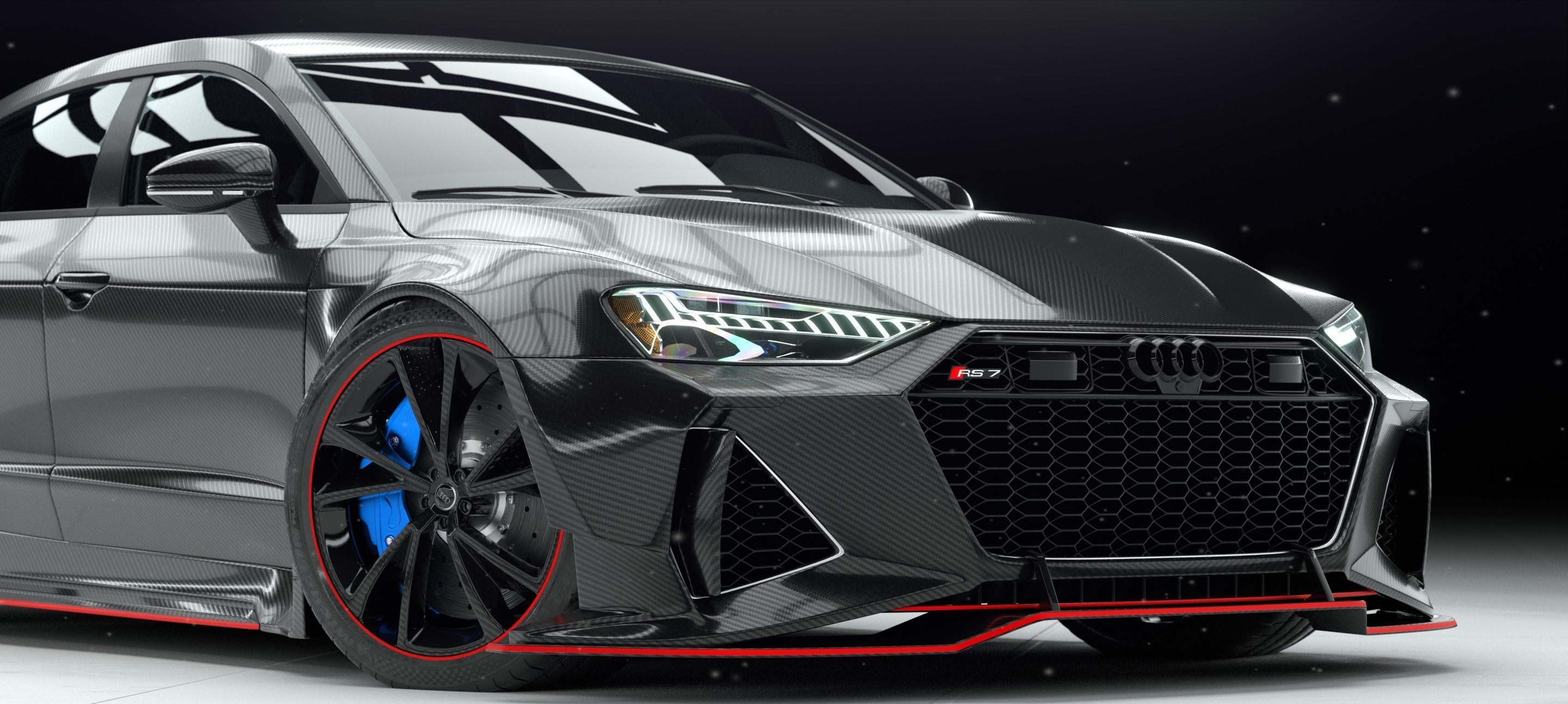 High Poly Widebody Audi RS7 3D model | CGTrader