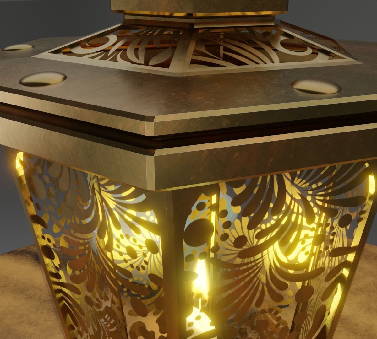 Golden Lentern free 3D model | CGTrader