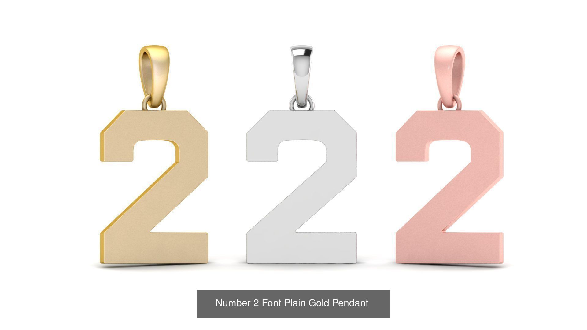 HipHop Numbers Plain Gold Pendant 3D Model Collection | CGTrader
