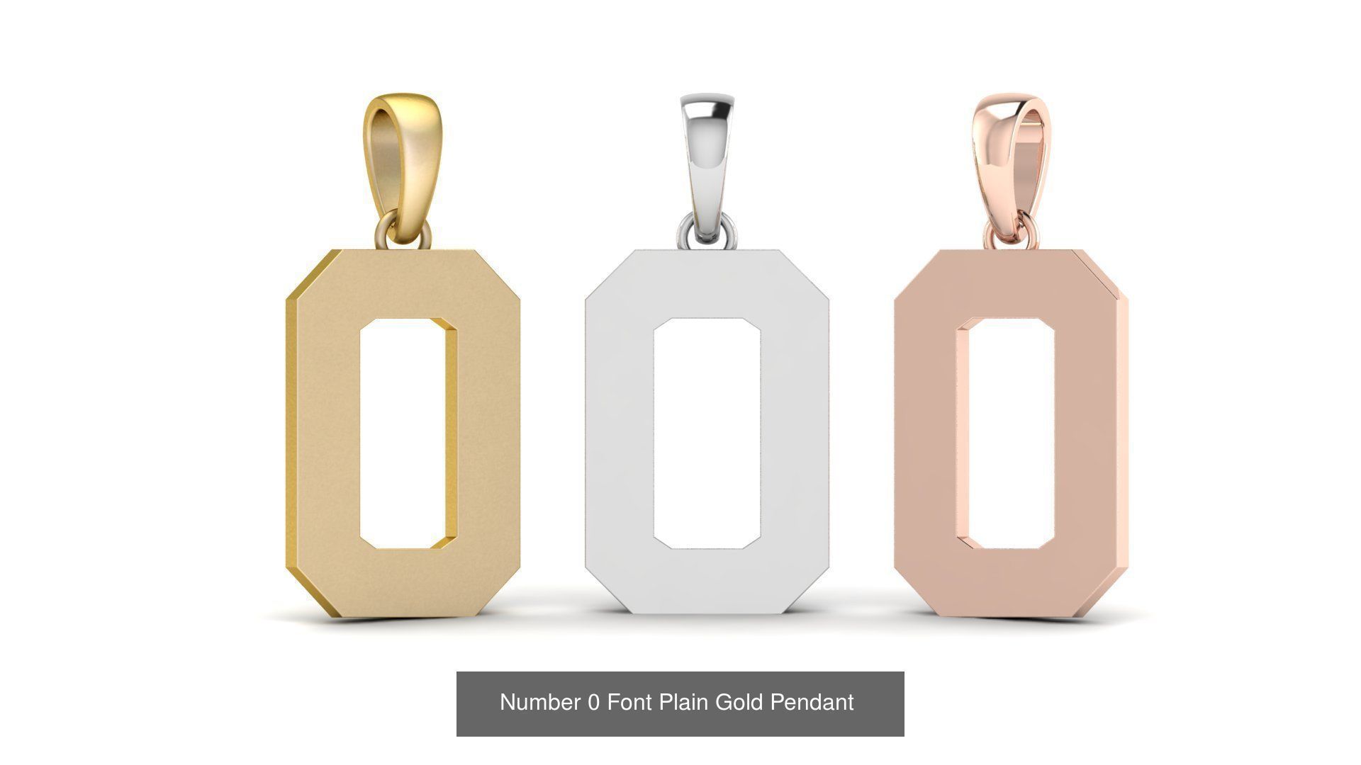 HipHop Numbers Plain Gold Pendant 3D Model Collection | CGTrader
