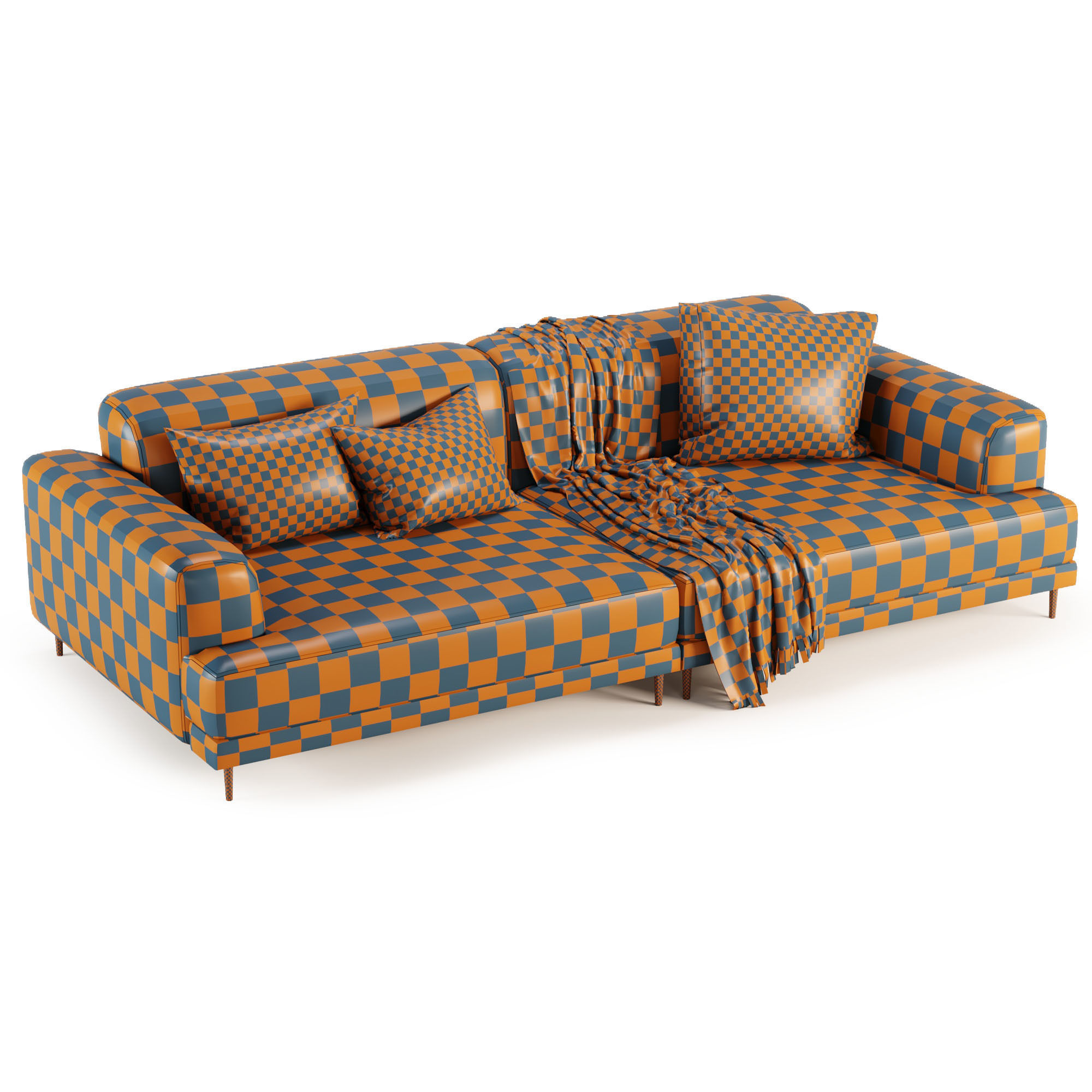 Contemporary Fabric Seating Square Arm Sofa by Litfad 3D model | CGTrader
