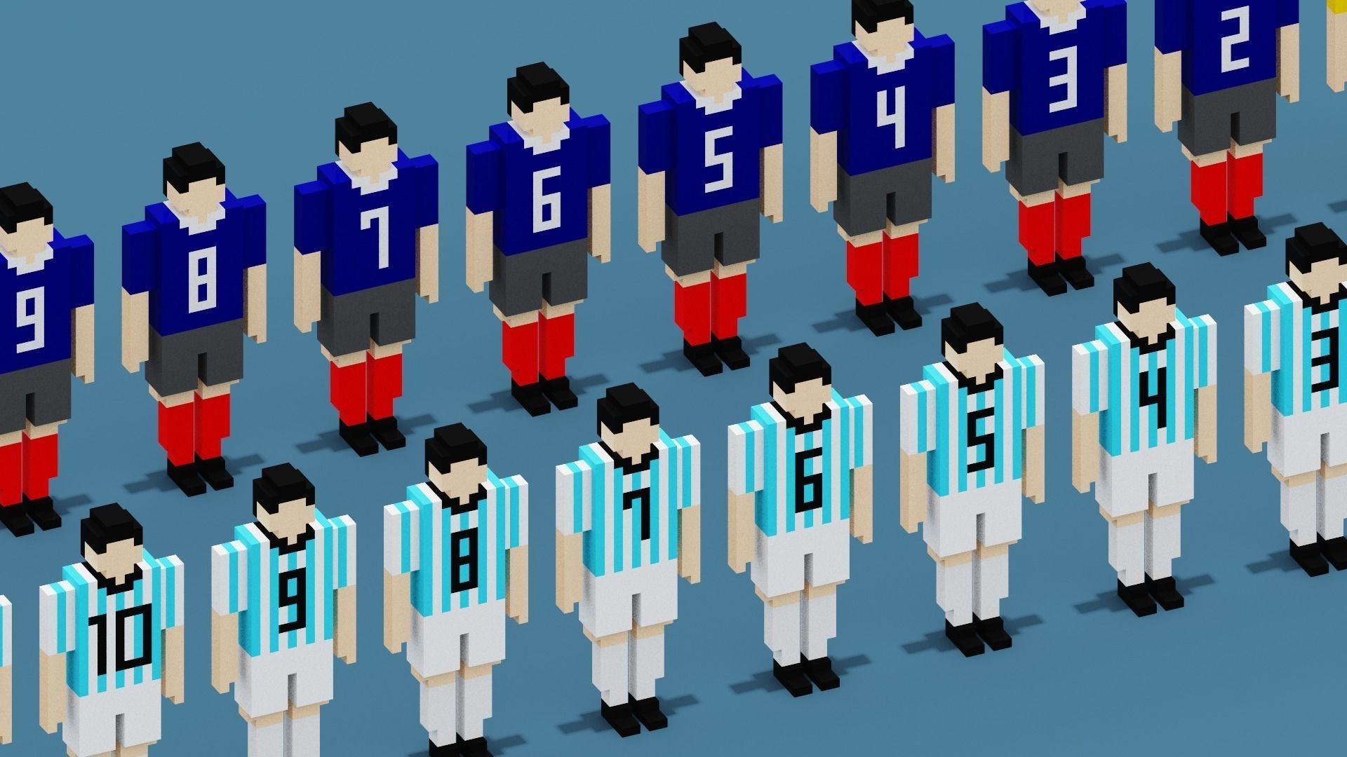 3D model World Soccer Characters VR / AR / low-poly | CGTrader