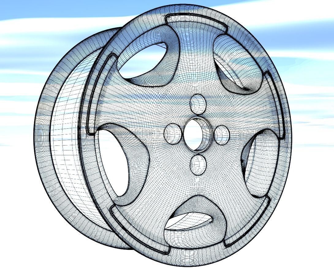 VW Golf Fire and Ice Alloy Rim Wheel - Hi Res 3D model | CGTrader