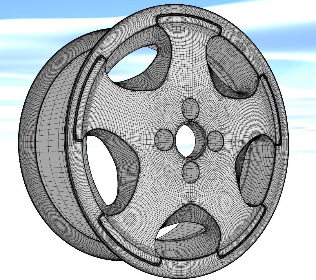 VW Golf Fire and Ice Alloy Rim Wheel - Hi Res 3D model | CGTrader
