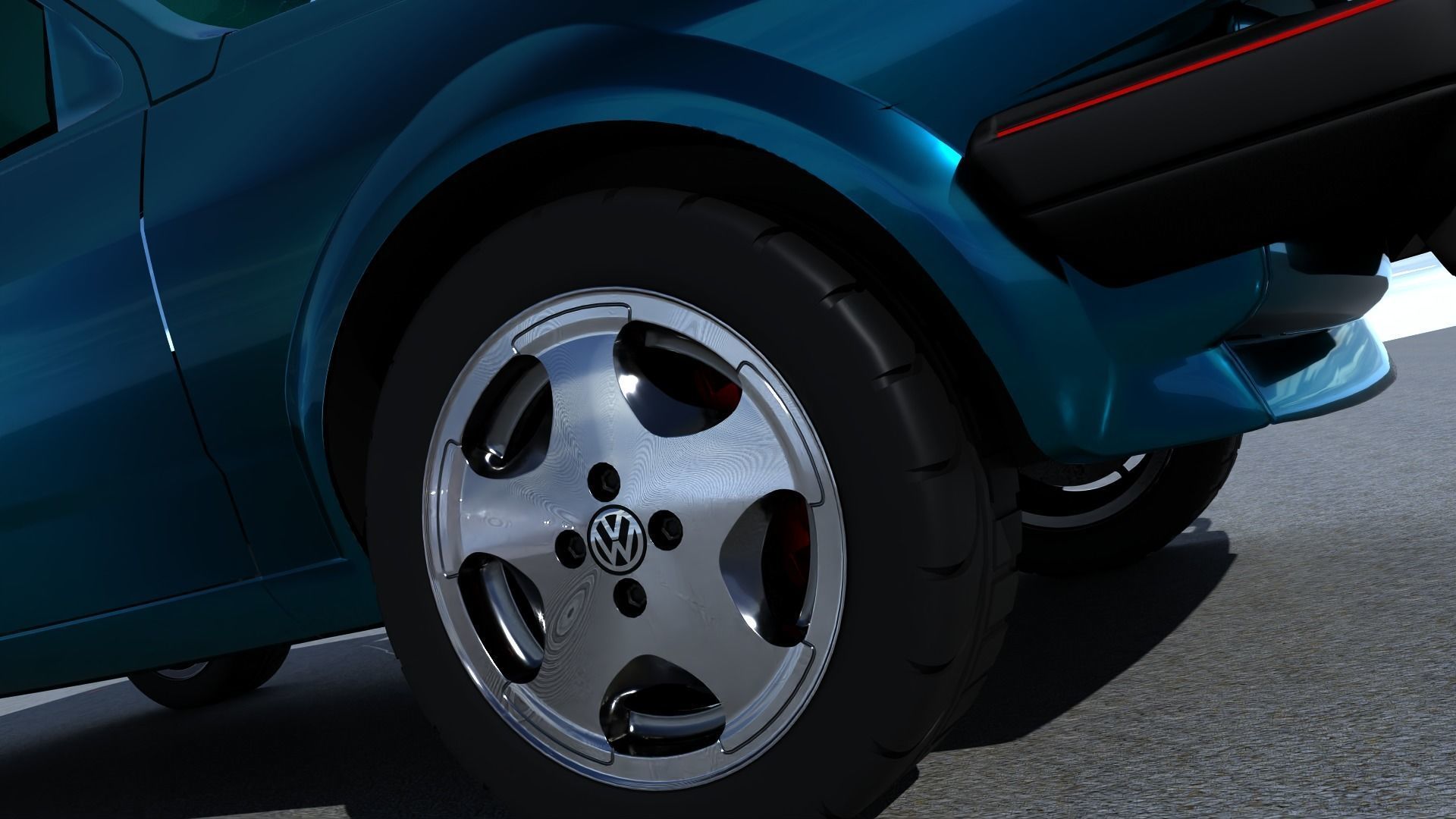 VW Golf Fire and Ice Alloy Rim Wheel - Hi Res 3D model | CGTrader