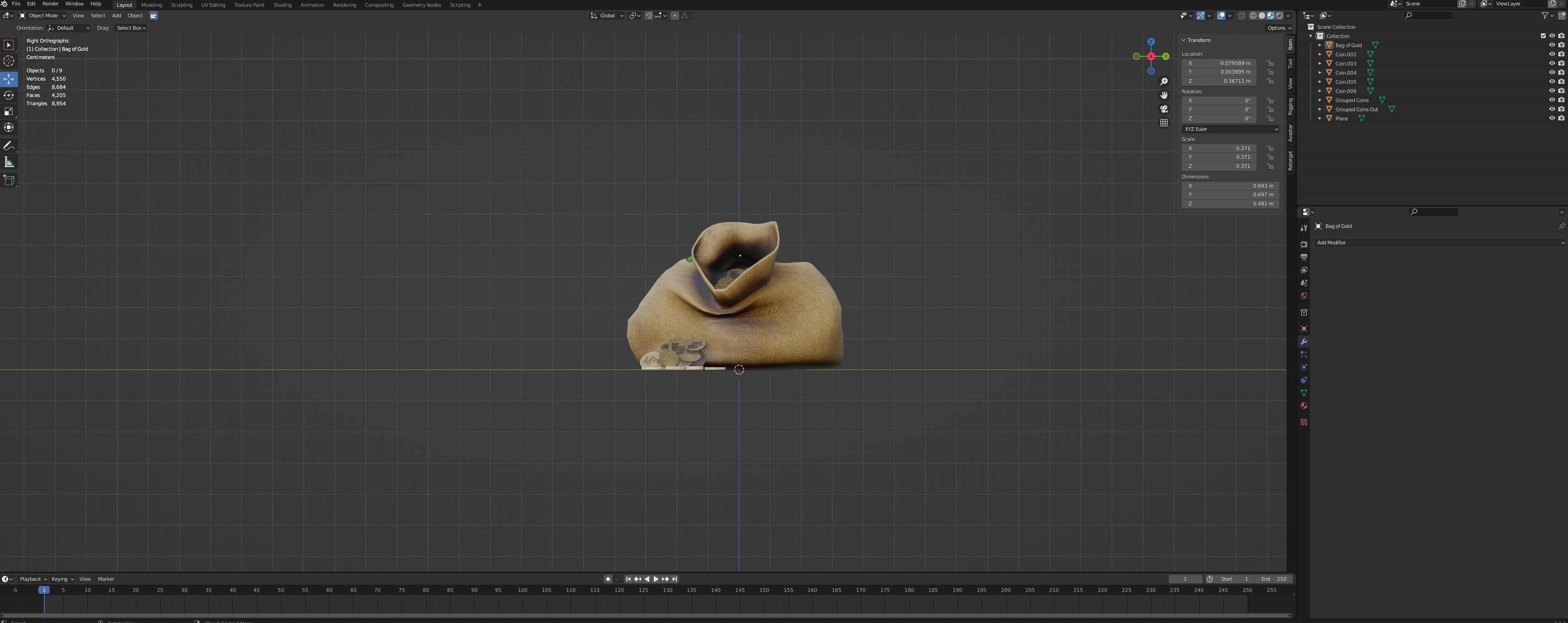 3D model Bag of Gold Coins VR / AR / low-poly | CGTrader