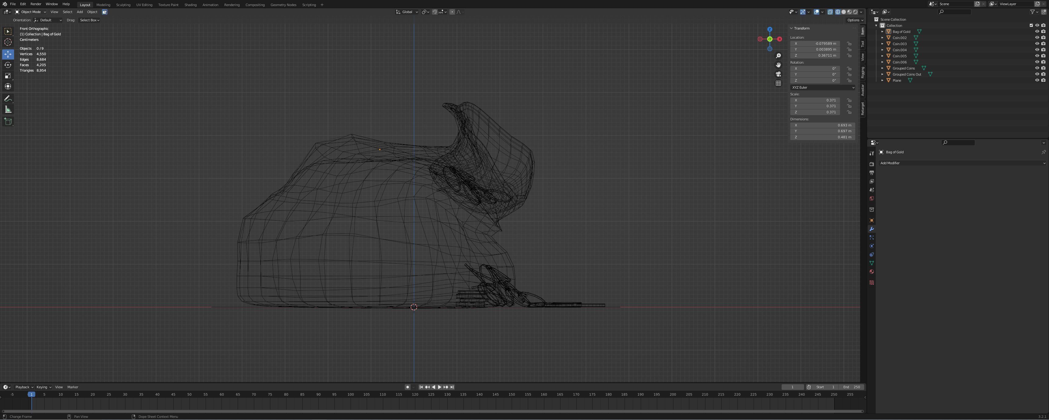 3D model Bag of Gold Coins VR / AR / low-poly | CGTrader