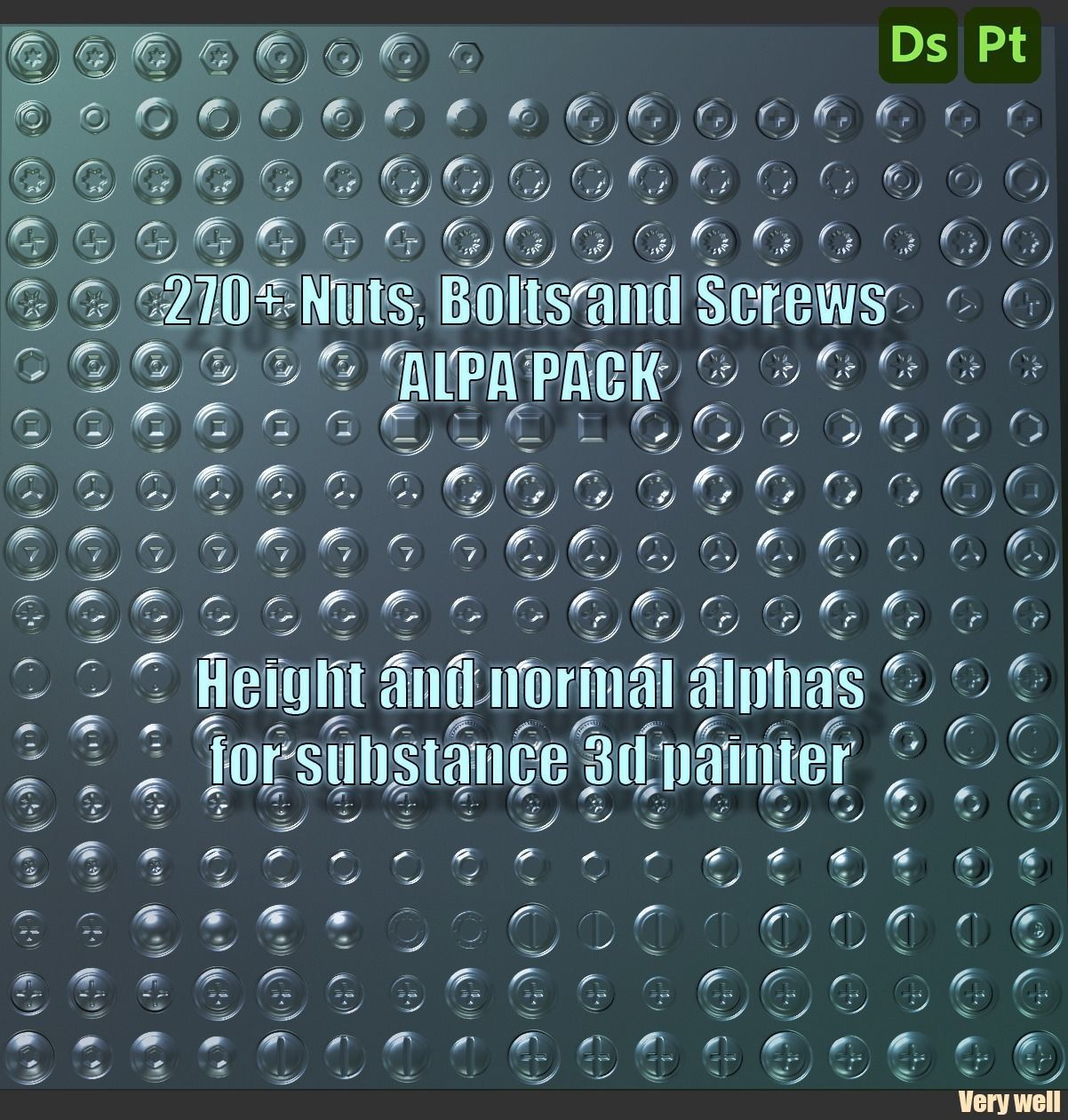 3D model 270 Nuts Bolts and Screws ALPHA PACK VR / AR / low-poly | CGTrader