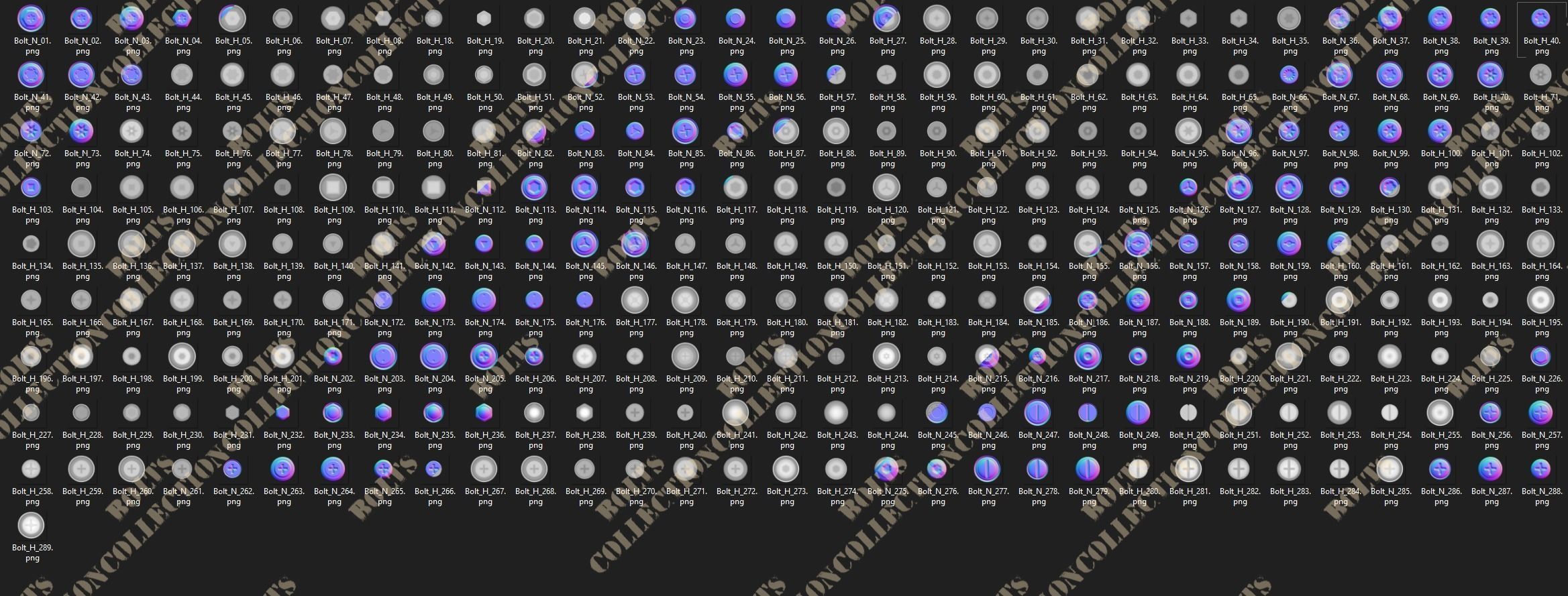 3D model 270 Nuts Bolts and Screws ALPHA PACK VR / AR / low-poly | CGTrader