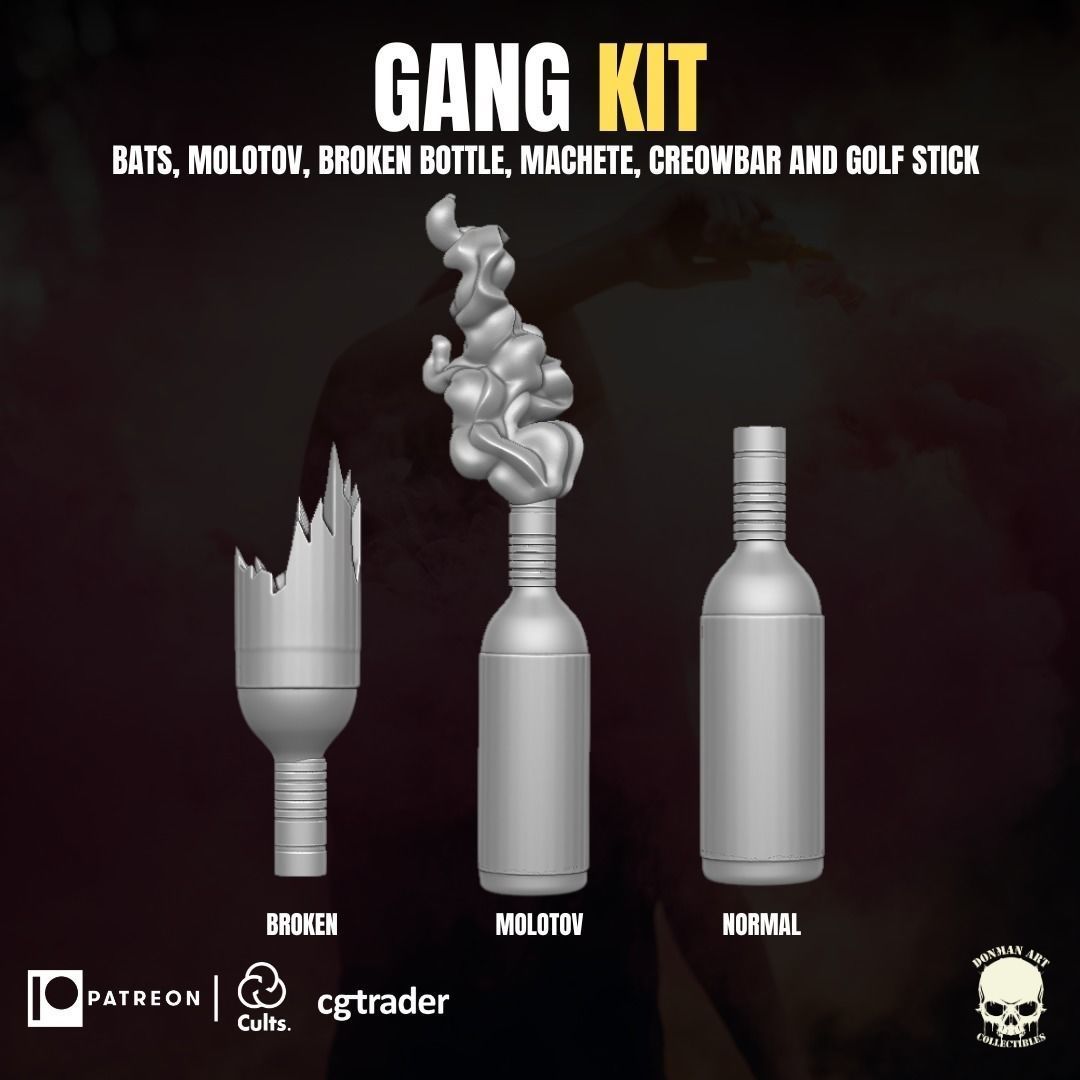 Gang Kit For Action Figures 3D model 3D printable | CGTrader