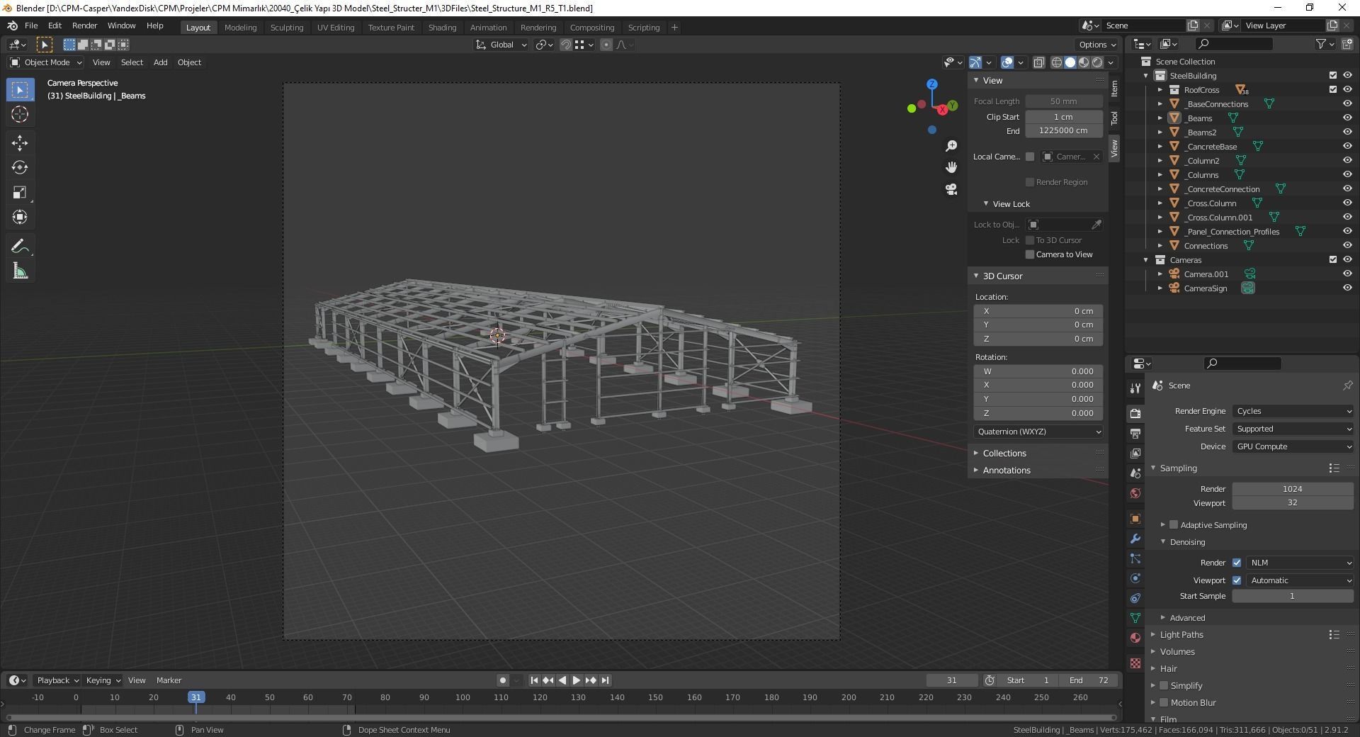 Steel Structure Building 3D model | CGTrader