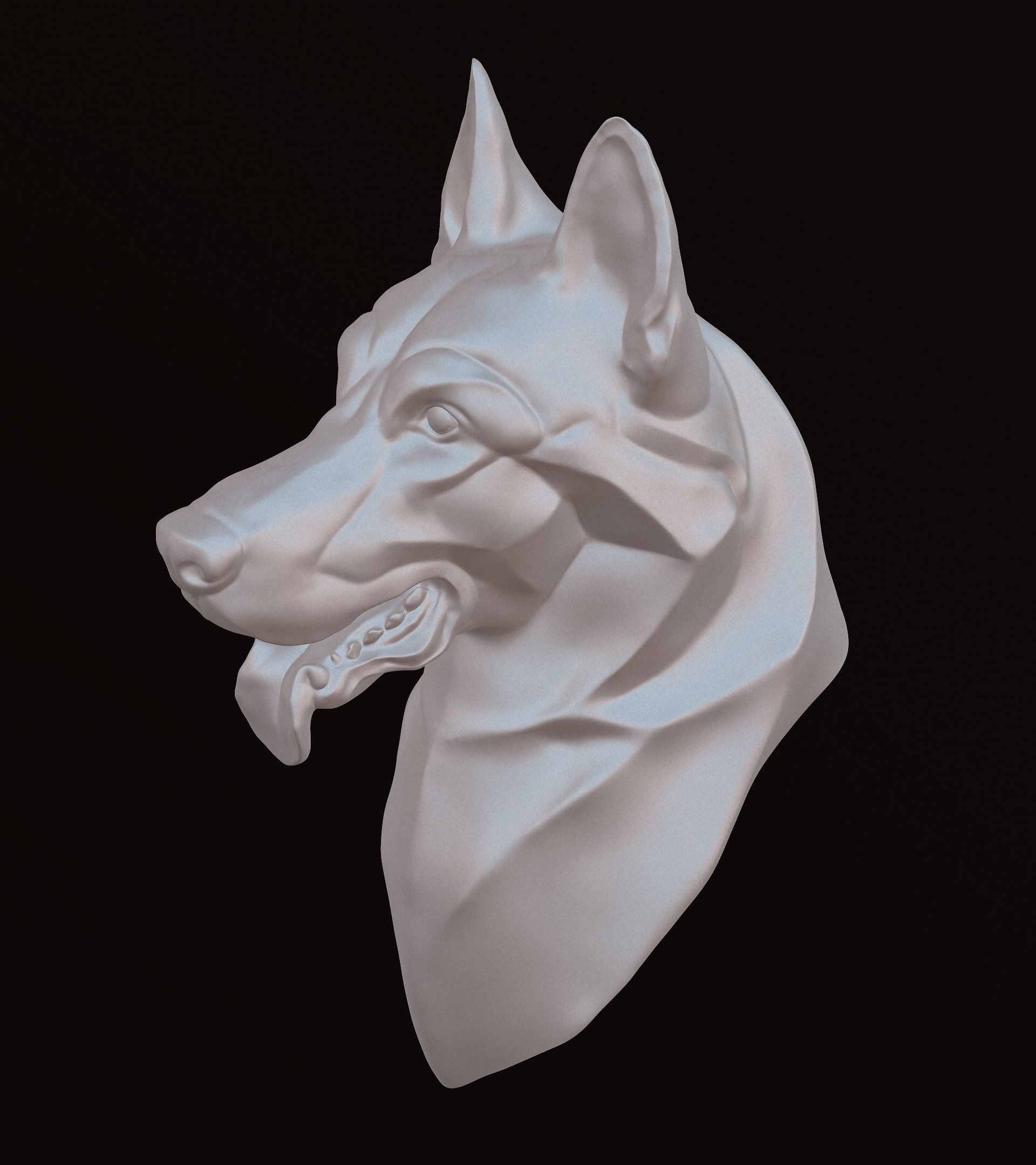 Stylized German Shepherd Dog Head 3D model | CGTrader