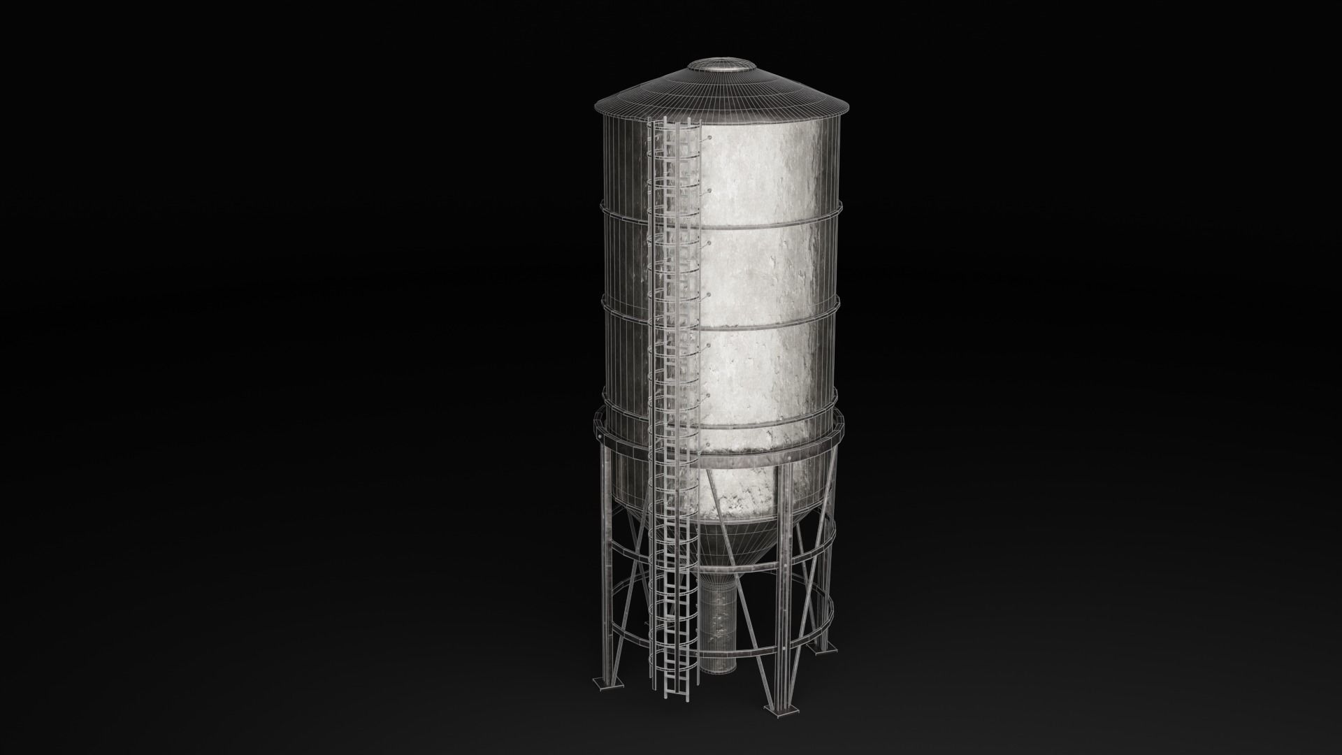 3D model POST APO SILOS SILO CONTAINER OLD TANK DESTROYED COLLECTION VR ...