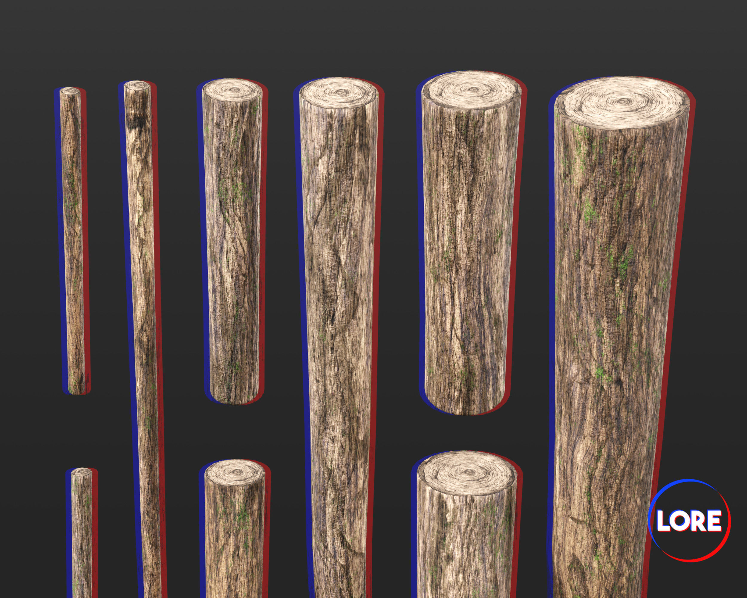 3D model Medieval Essentials Logs Building Set VR / AR / low-poly ...